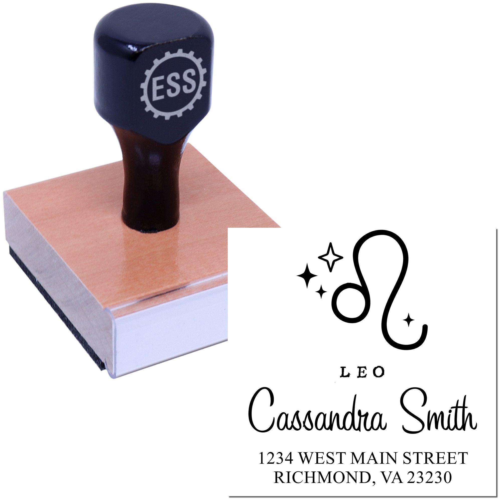 Personalized Leo Zodiac Return Address Stamp | Custom New Home Address Stamper for Confident Lions