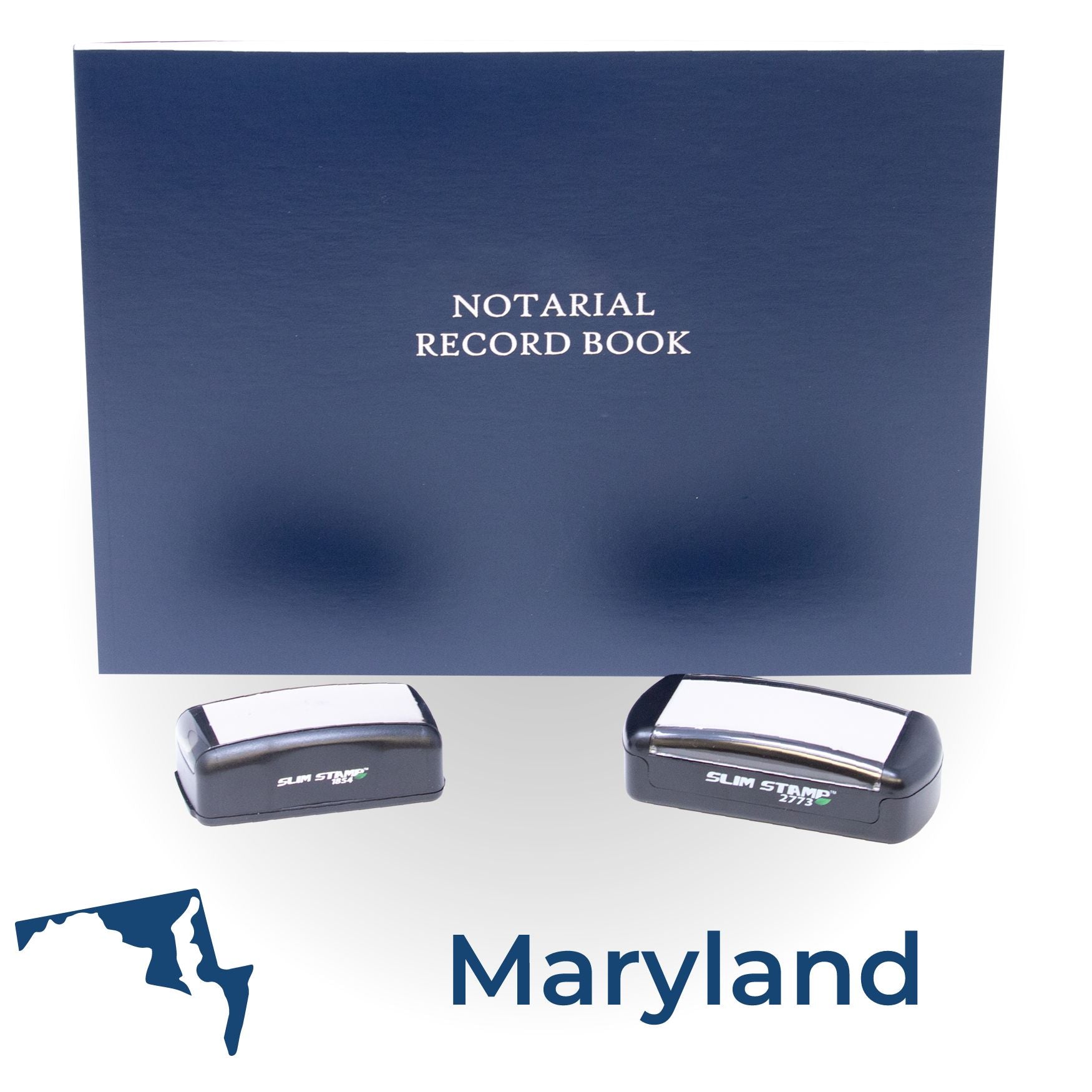Complete Maryland Notary Kit with MD Notarial Stamp & Slim Stamps for Notaries