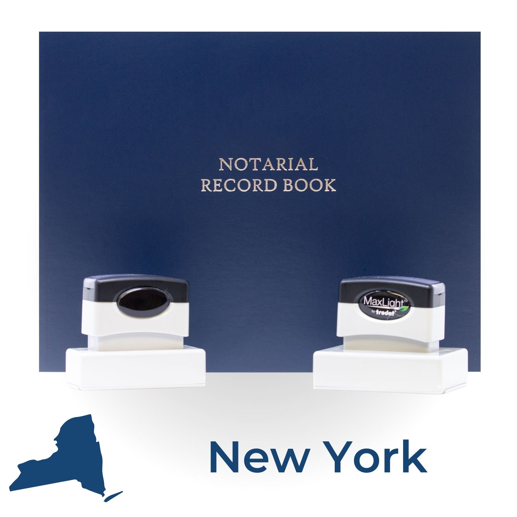 Complete New York Notary Stamp Kit: MaxLight Pre-Inked Stamp Package for NY Notaries
