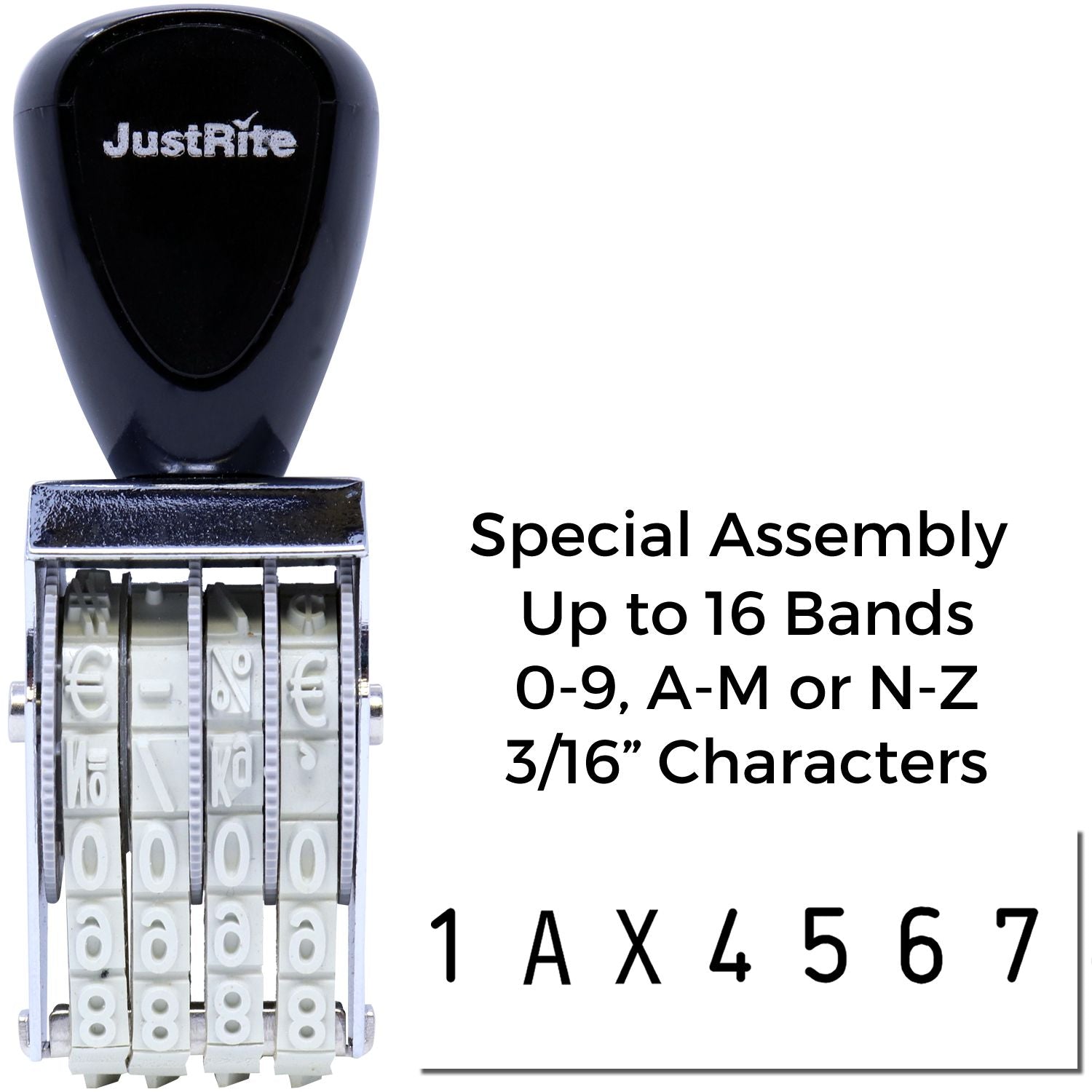 Sequential Multi-Band Number Stamp 3/16 for Libraries - Cataloging Books & Media