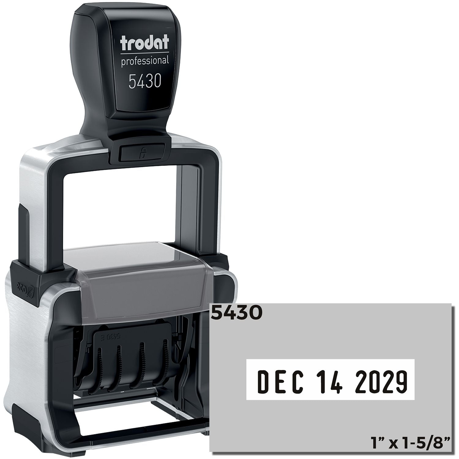 Trodat 5430 Professional Self-Inking Date Stamp | Heavy-Duty Custom Date Stamp for Office Mail ...