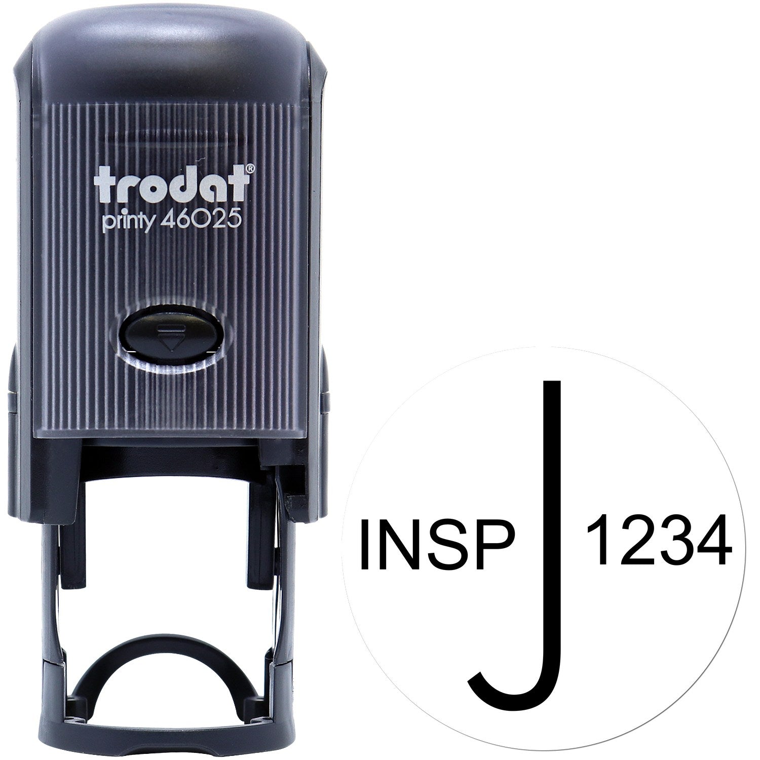 Customizable Round Inspection Stamp - Large Self-Inking 1 Inch Diameter ...