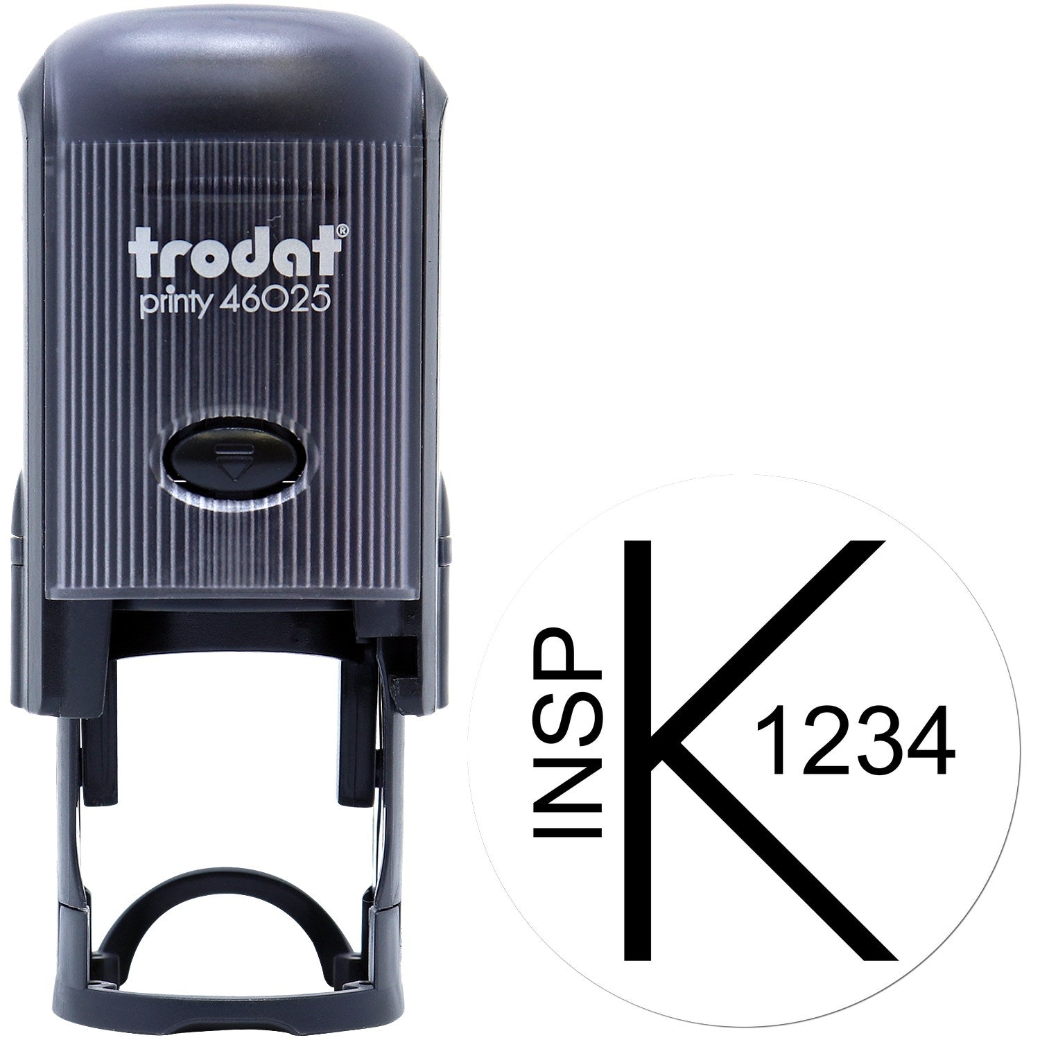 Large Round Self-Inking Inspection Stamp - 1 Inch Diameter Clear Stamp ...