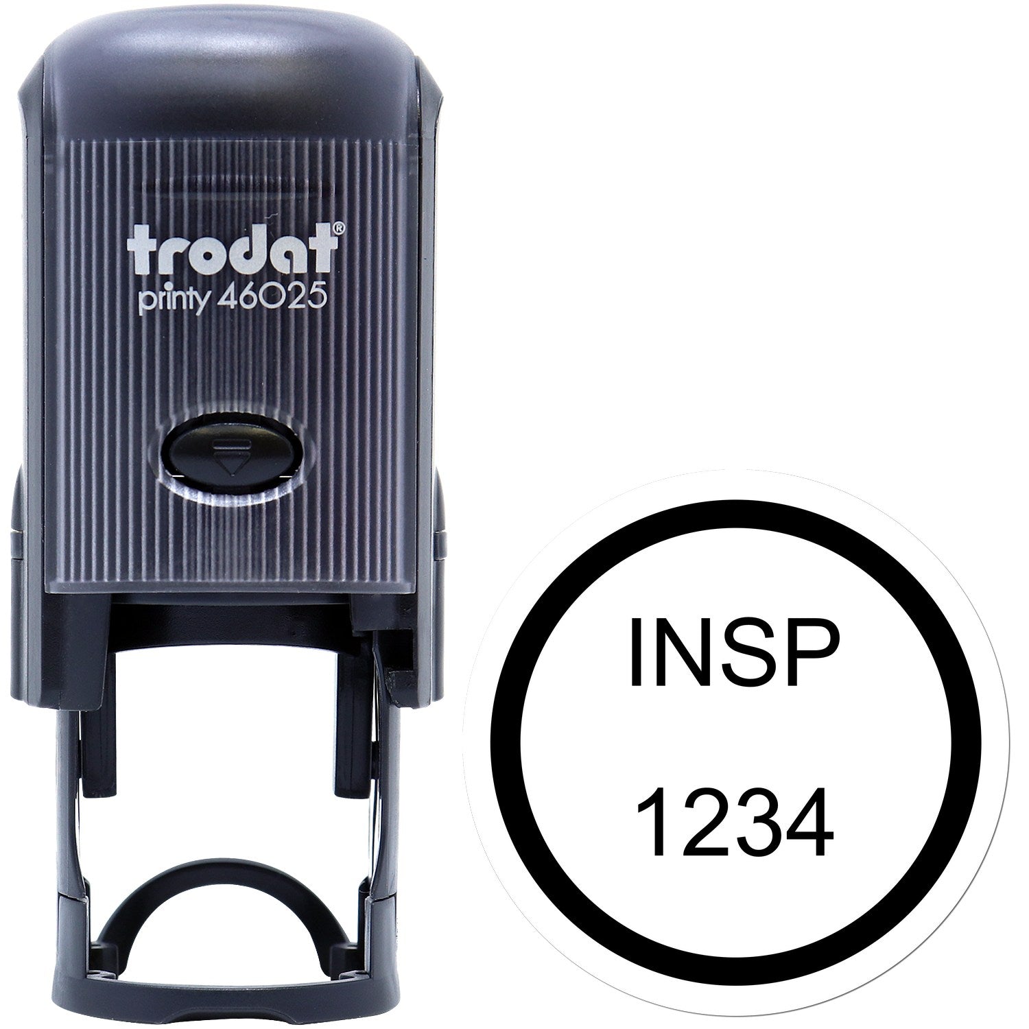 Custom Text Inspection Stamp - Large 1 Inch Self-Inking Circle Stamp ...