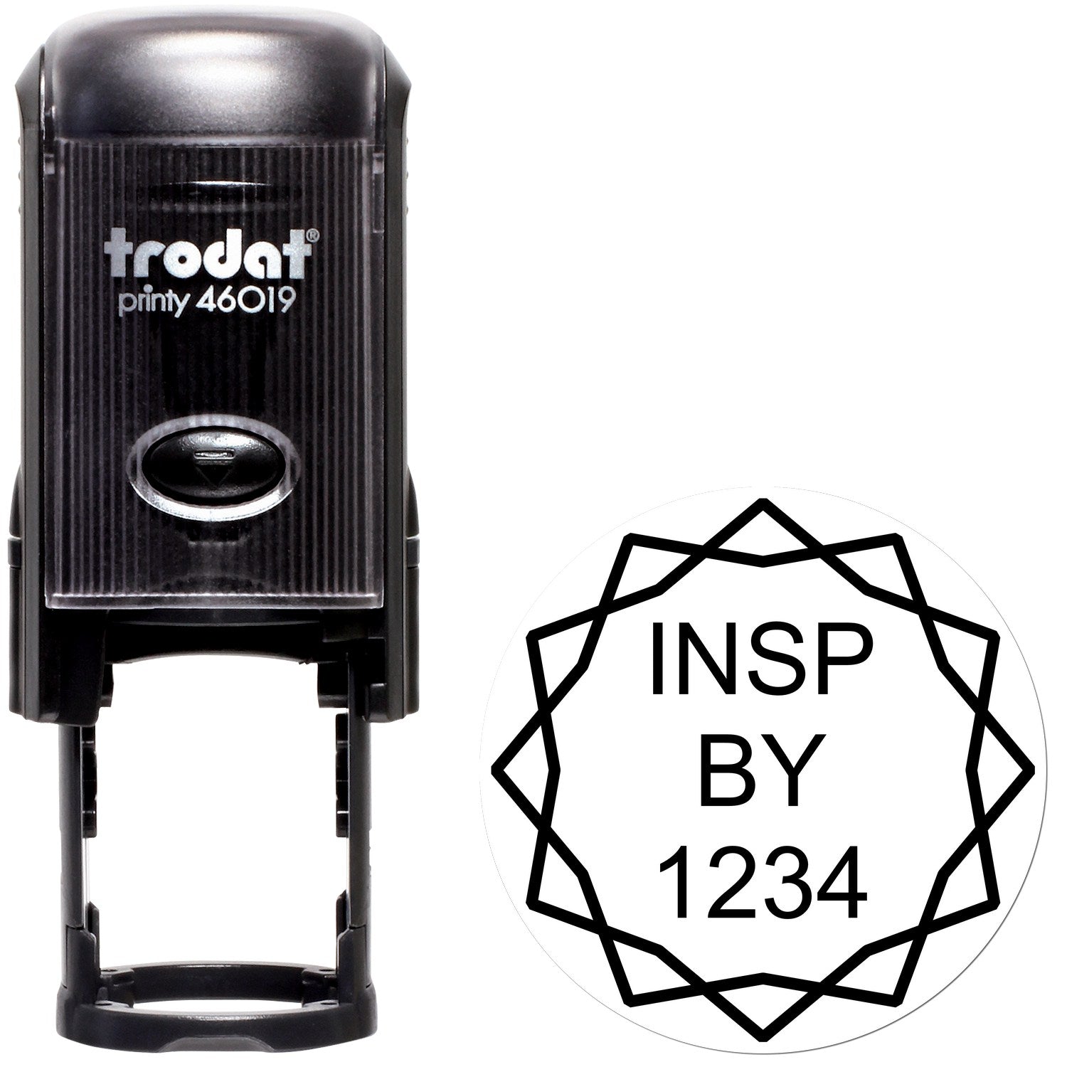 Refillable Customizable Text Starburst Inspection Stamp - 3/4 Diameter ...