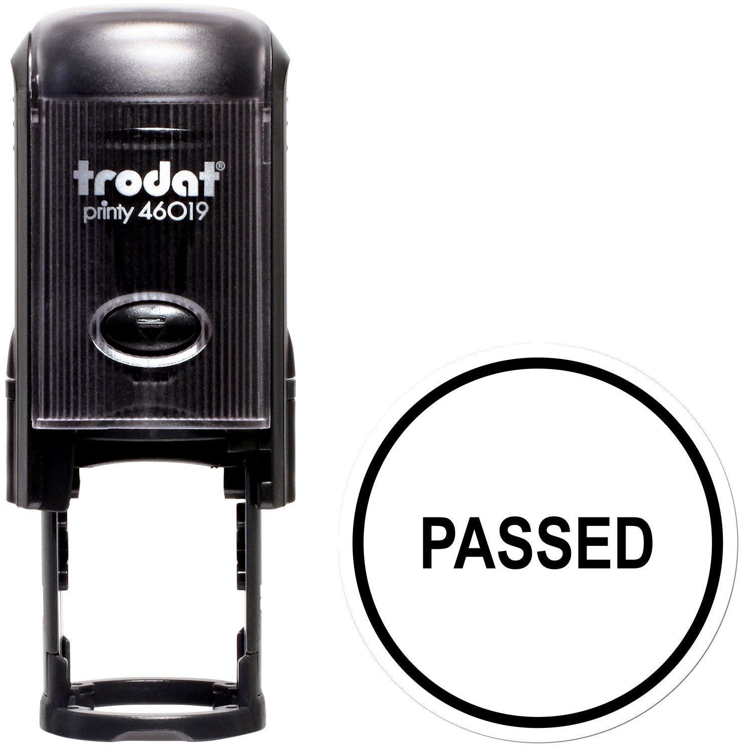 Quality Standard Mark Self-Inking Round Passed Stamp - 3/4 Diameter ...