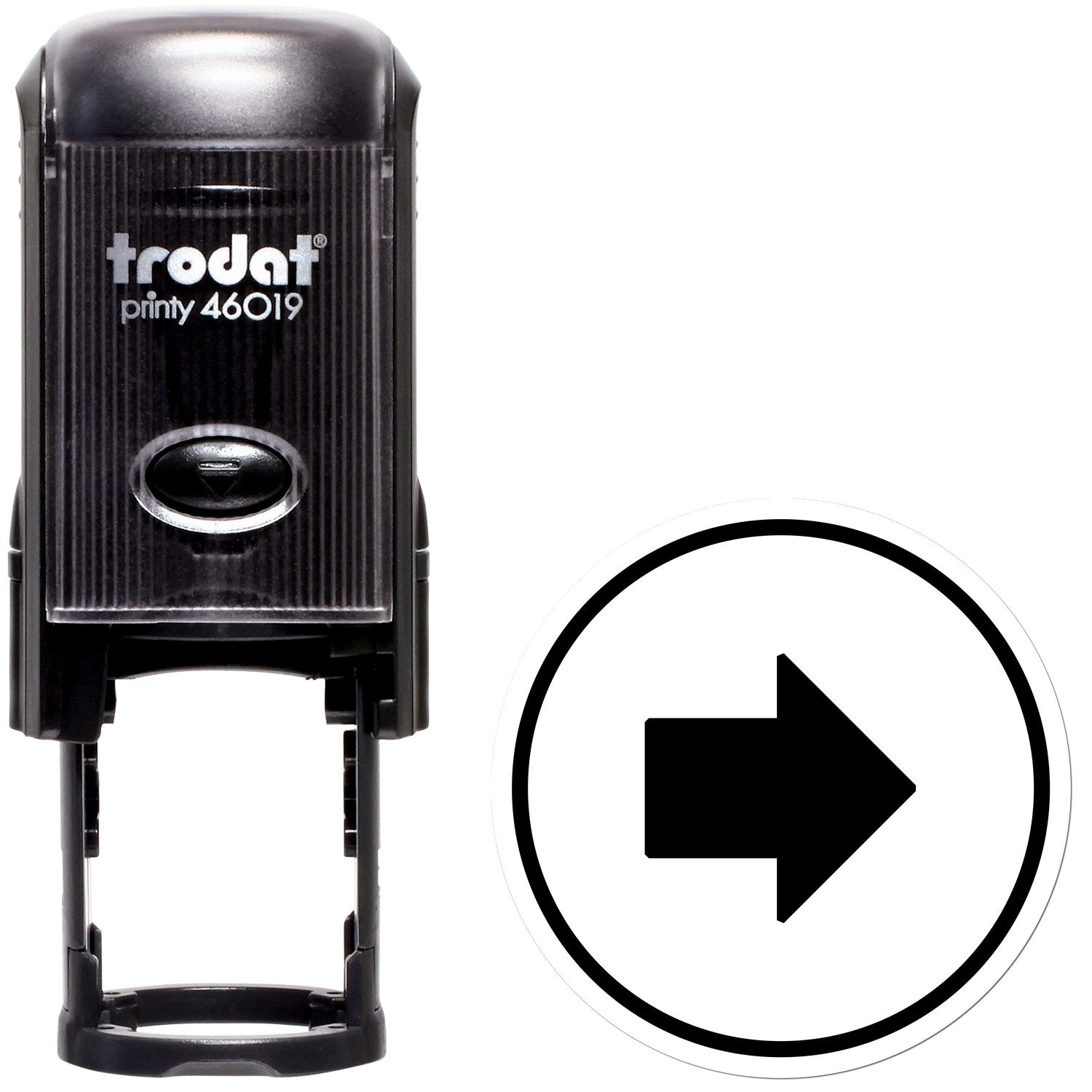 Custom Self-Inking Round Right Arrow Inspection Stamp - 3/4 Diameter ...