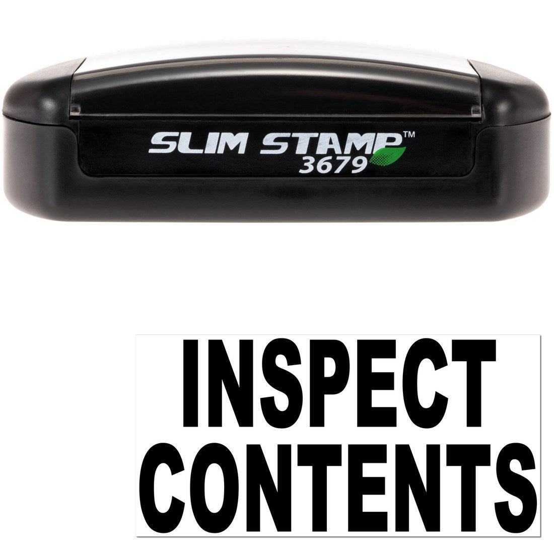 Slim Pre-Inked Inspect Contents Stamp for Inventory & Dispatch ...