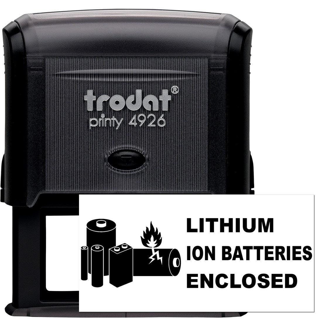 Self-Inking Lithium Ion Battery Warning Stamp | Engineer Seal Stamps