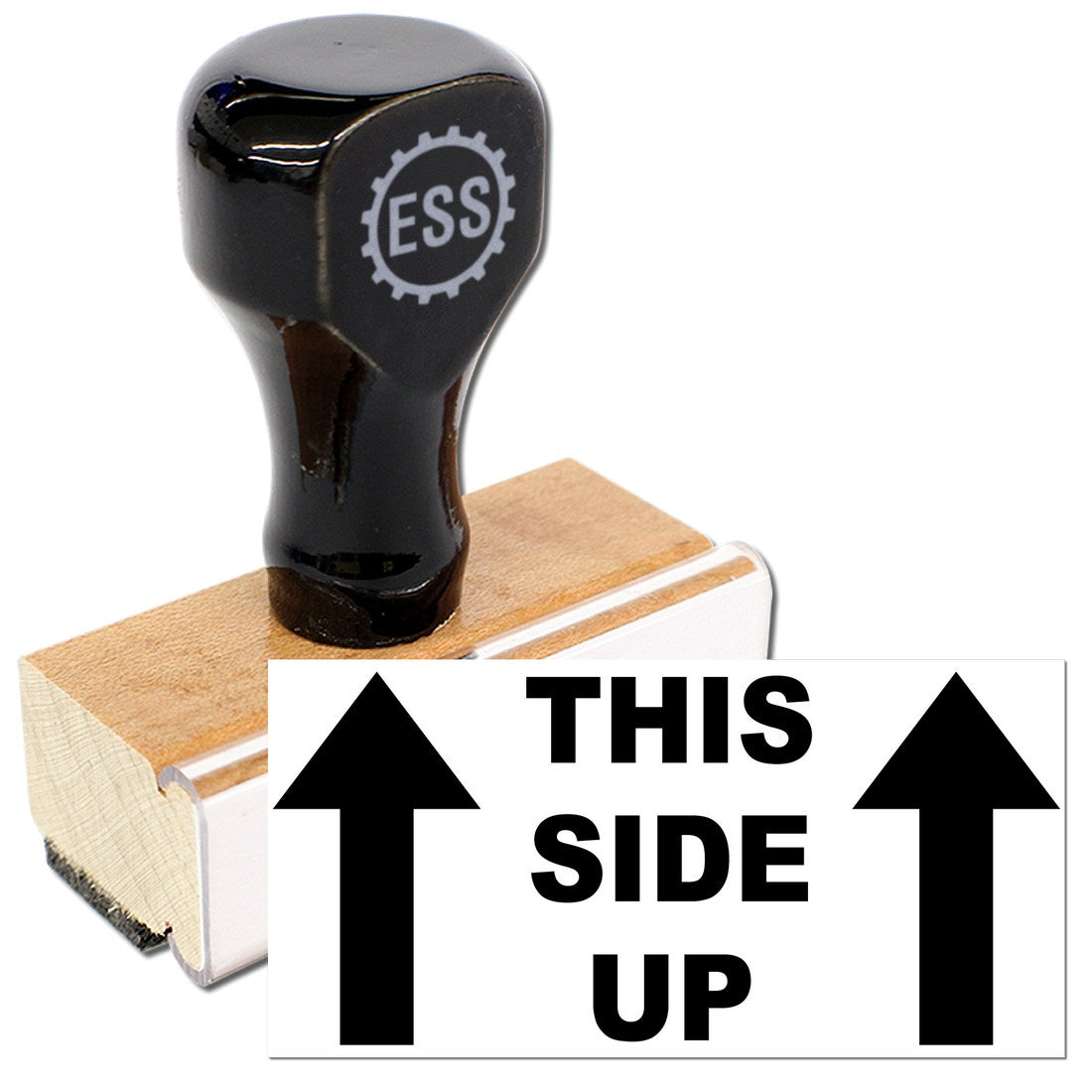 Wood Handle This Side Up Arrow Rubber Stamp - Ideal Warehouse ...