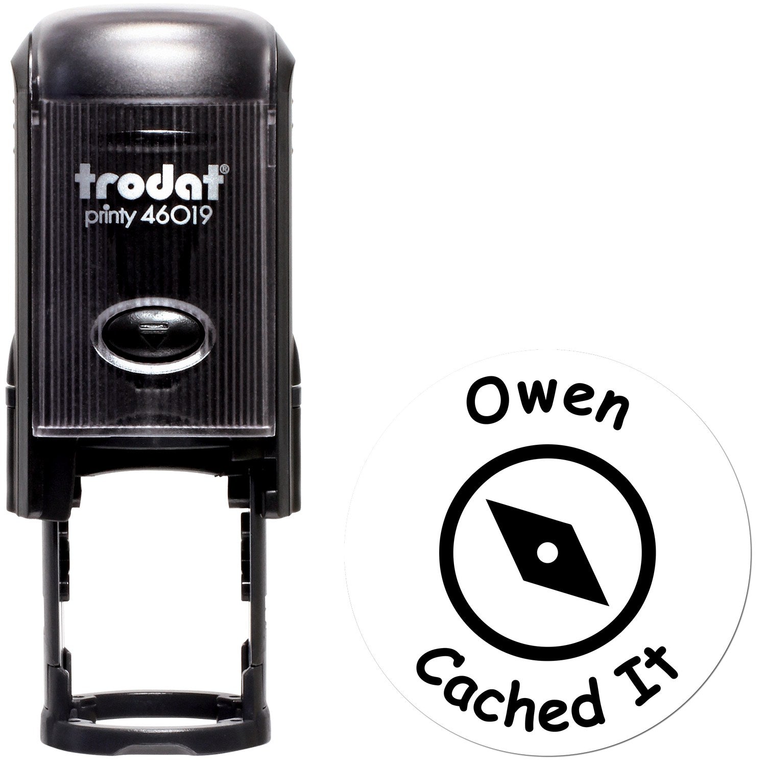 Self-Inking Compass Cache Quest Geocaching Log Stamp | Engineer Seal Stamps