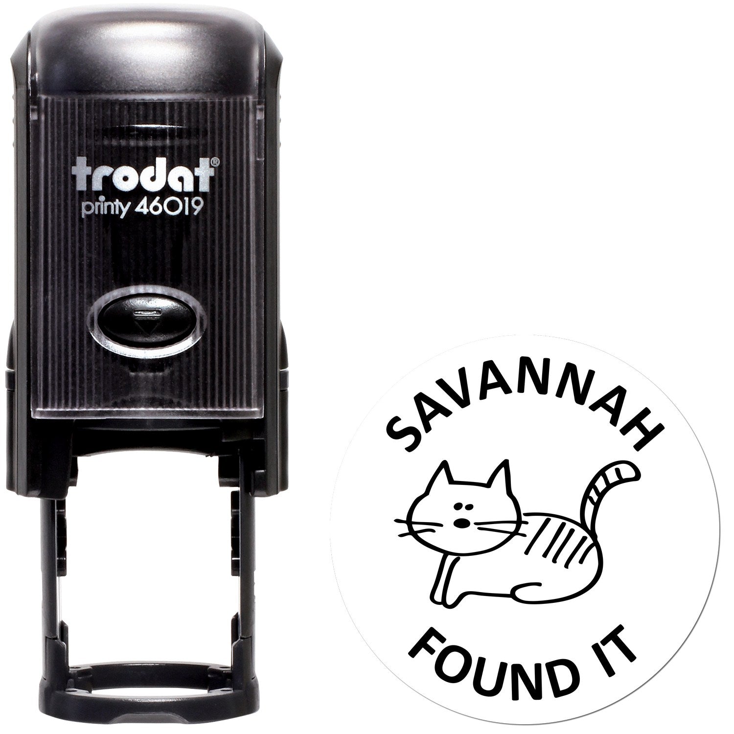 Curious Cat Geocache Name Stamp - Small Self Inking Log Stamp for ...