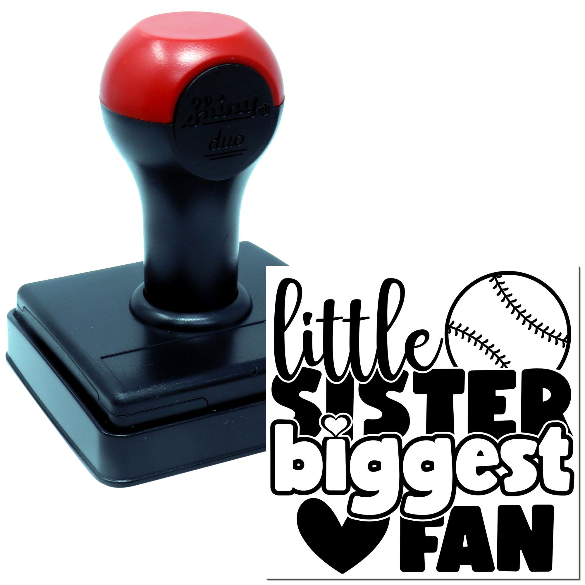 Little Sister Baseball Stamp — Baseball Scrapbook Hand Stamp for ...