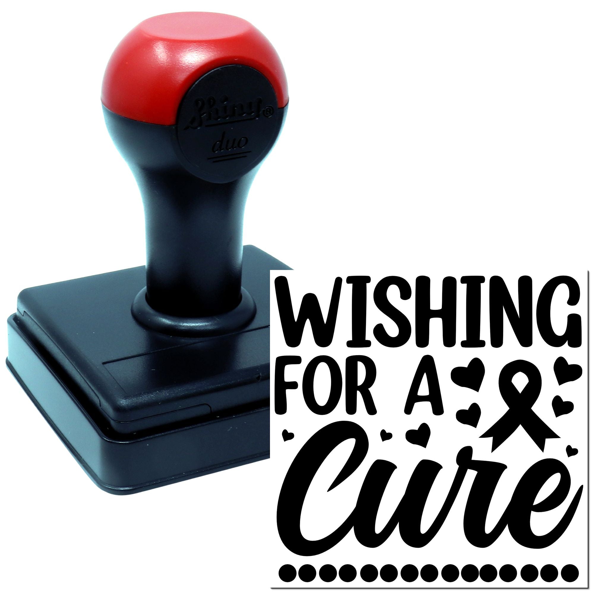 Duo Wishing for a Cancer Cure Hand Stamp – Cancer Awareness Stamp ...