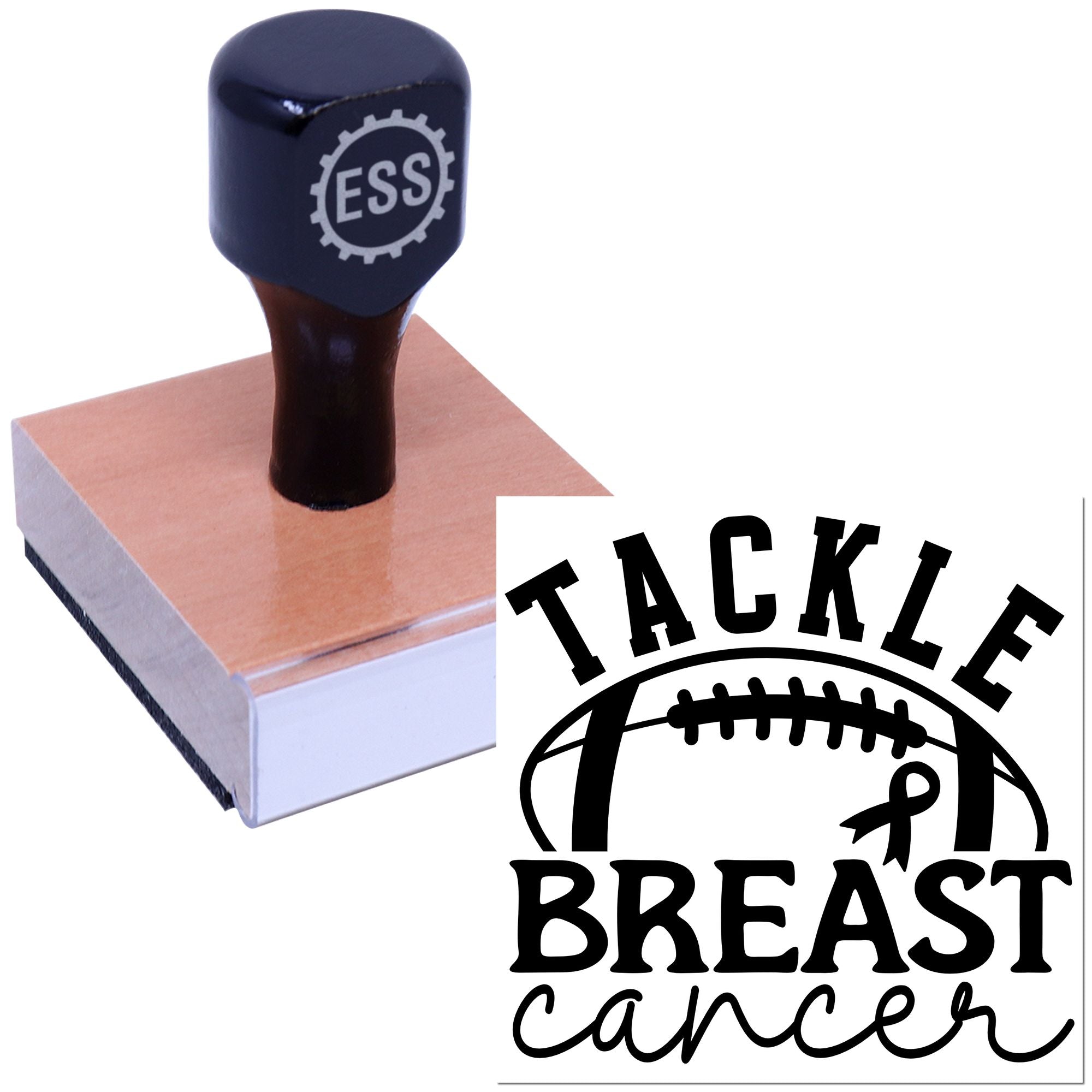 Breast Cancer Rubber Stamp - Pink Ribbon Cardmaking Stamp for Scrapbooking