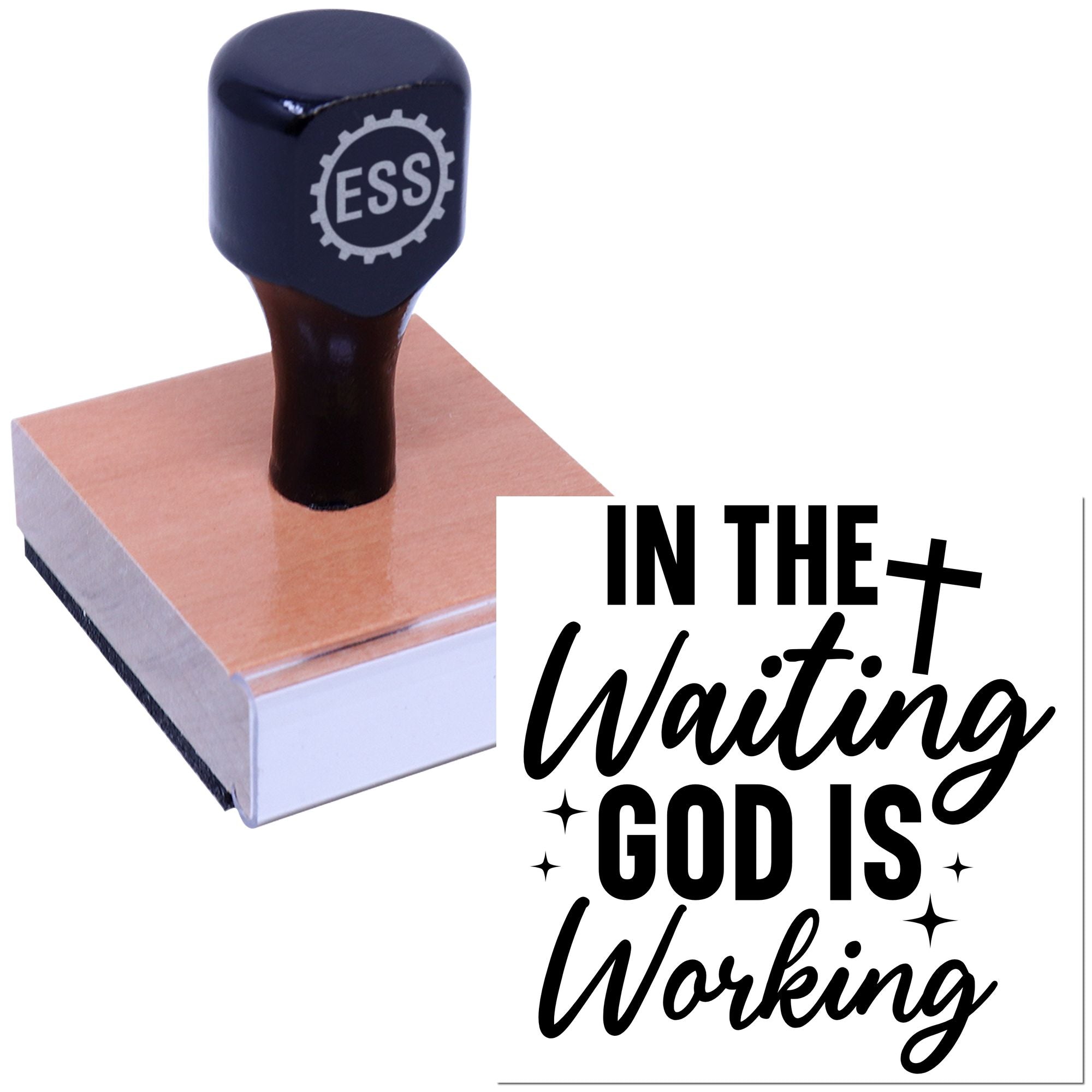 Awaiting Divine Action Stamp – Faith-Inspired Greeting Rubber Stamp for ...