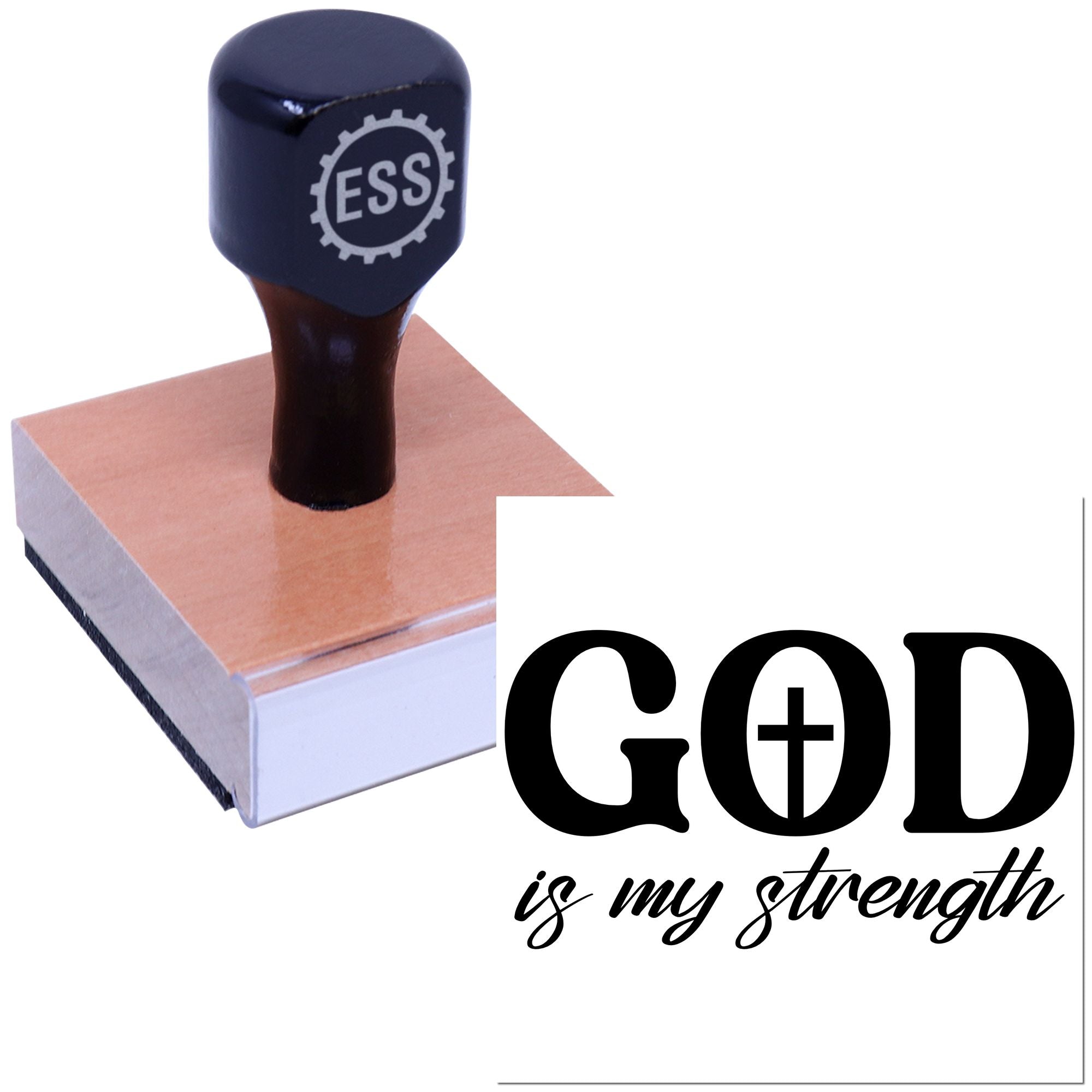 Divine Strength Christian Logo Stamp - Faith-Based Note Card Rubber ...