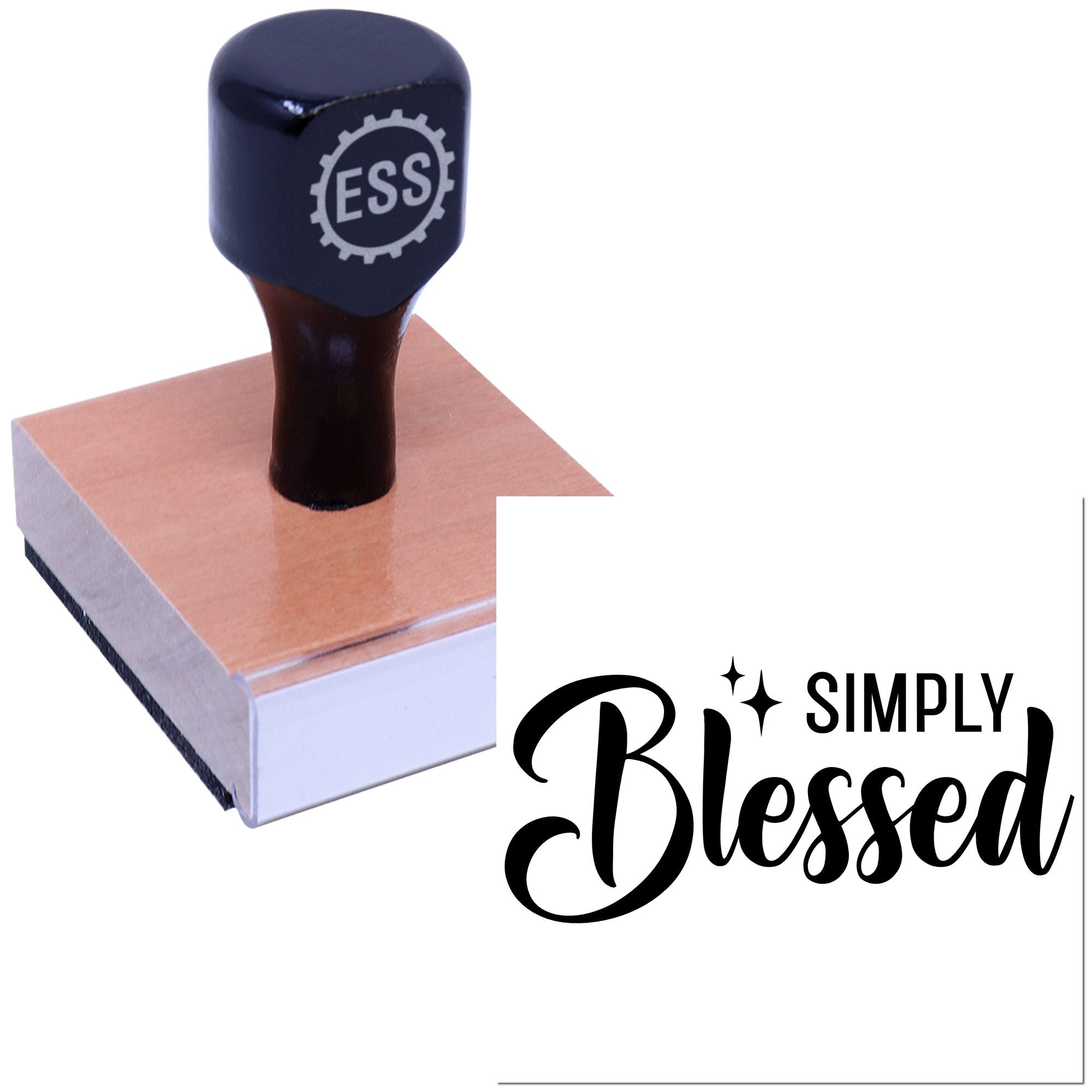 Elegant Blessed Typography Baptism Favor Rubber Stamp – Faith-Themed ...
