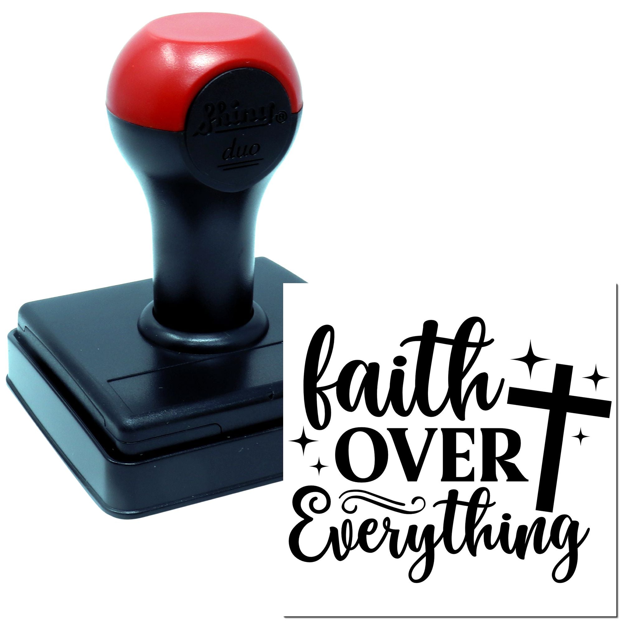 Christian Cross Stamp - Faith Over Everything Hand Stamp for Baptism ...