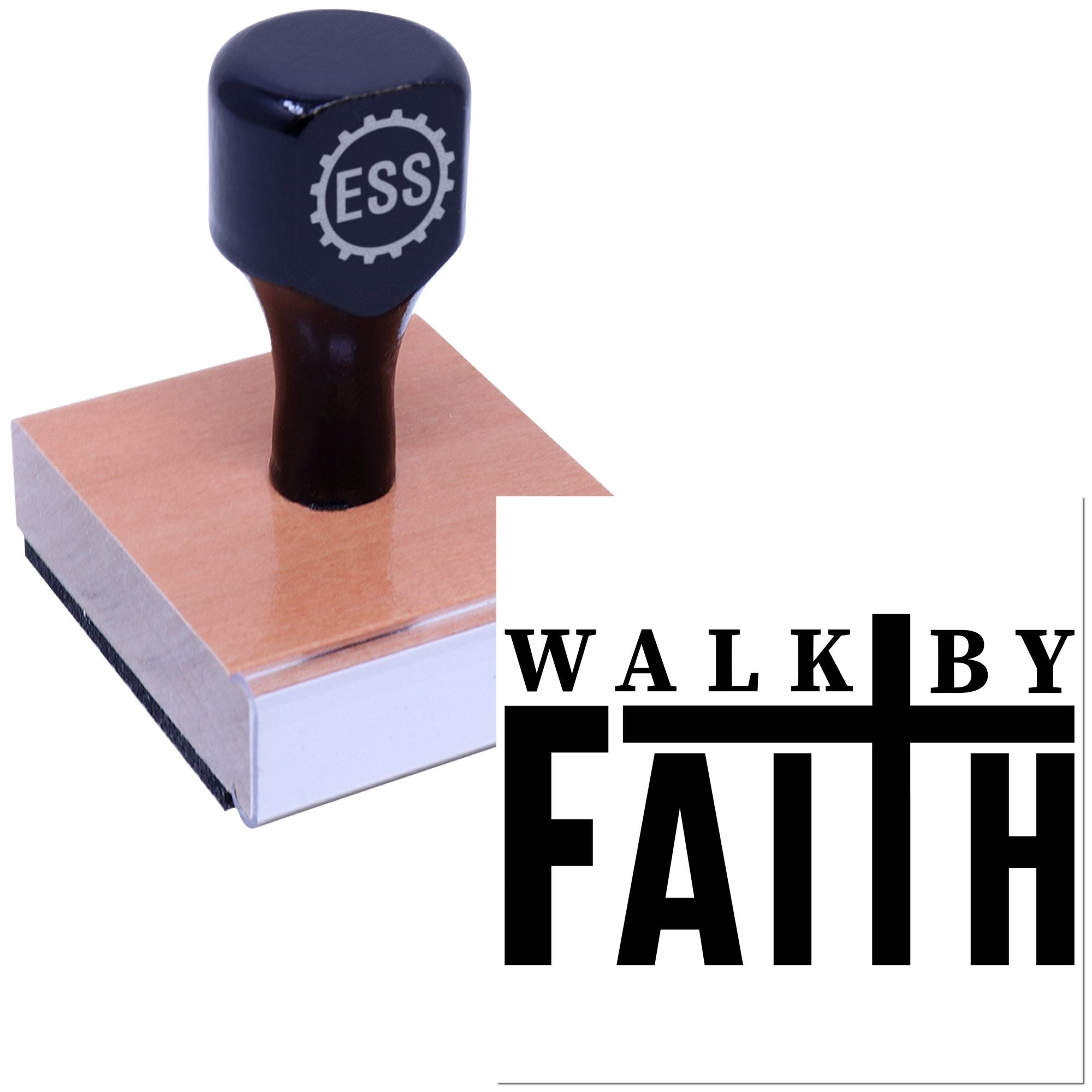Walk by Faith Rubber Stamp Tag – Christian Scrapbook Stamp for Card Making