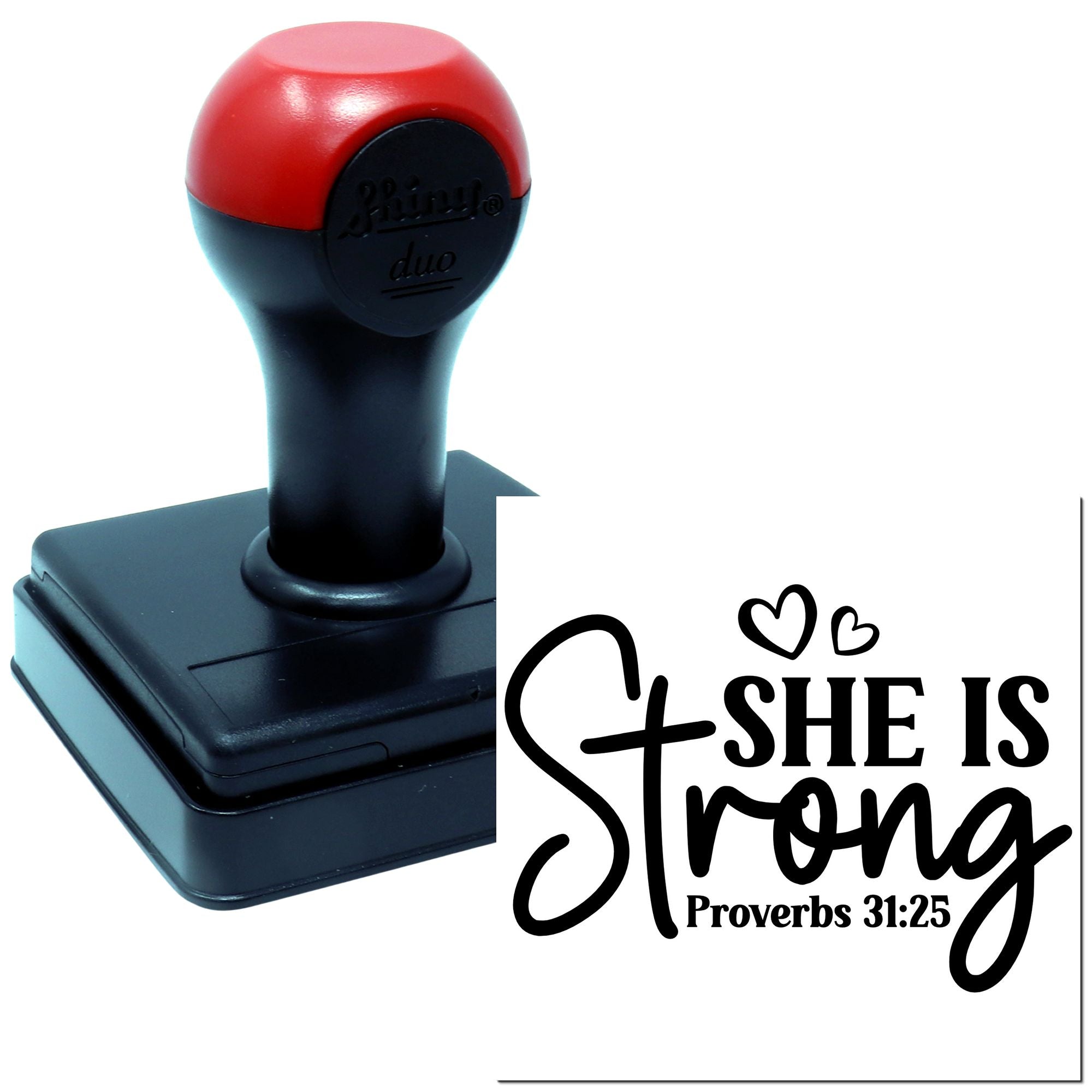 Duo She Is Strong Virtuous Woman Hand Stamp | Engineer Seal Stamps