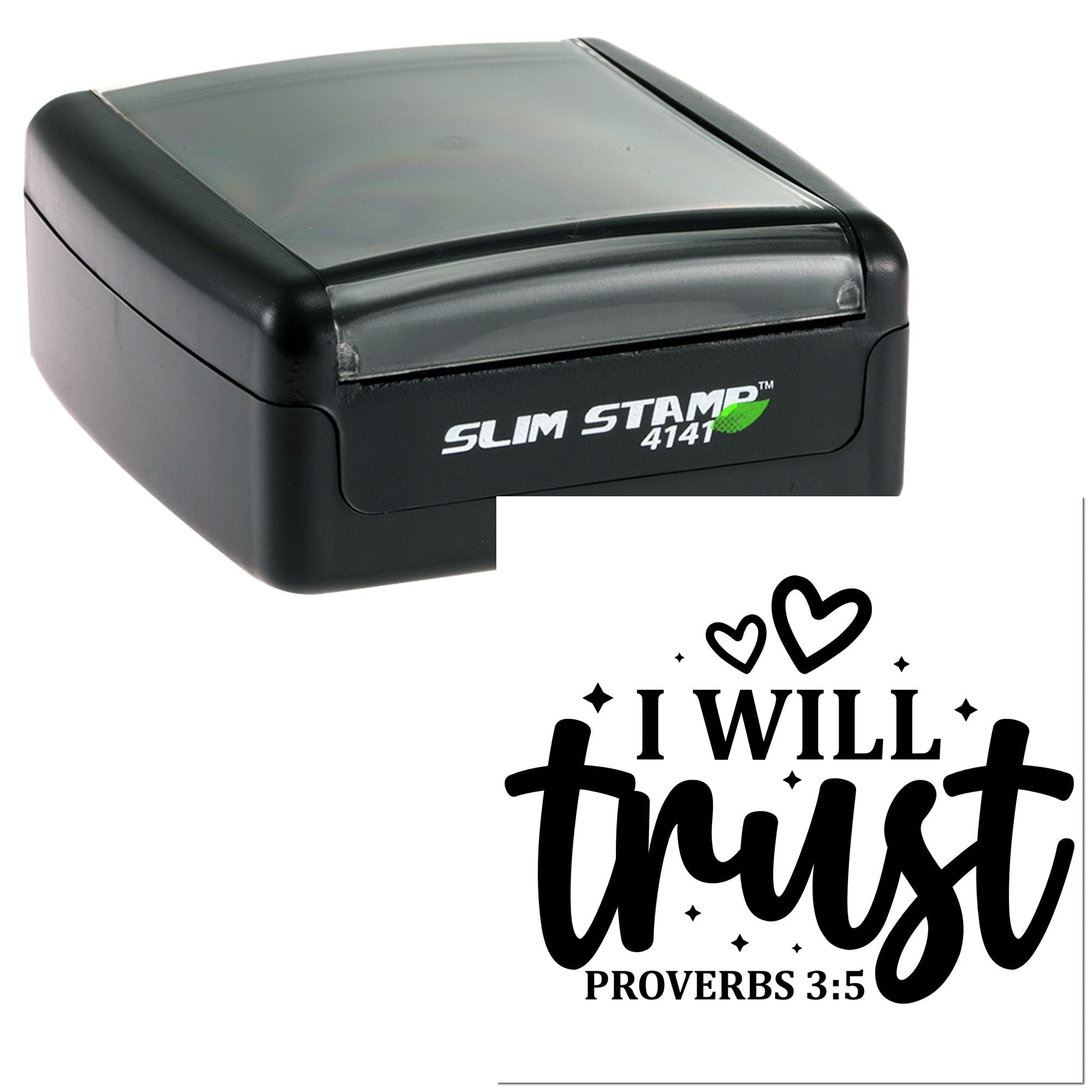 Slim Trust In God Always Tag Pre-Inked Stamp | Engineer Seal Stamps
