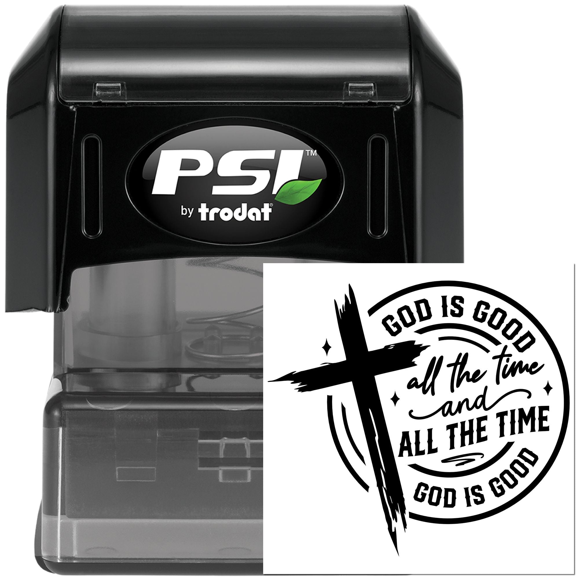 Pre-Inked God Is Good Stamp, Faith Cardmaking Stamp For Christian Crafts