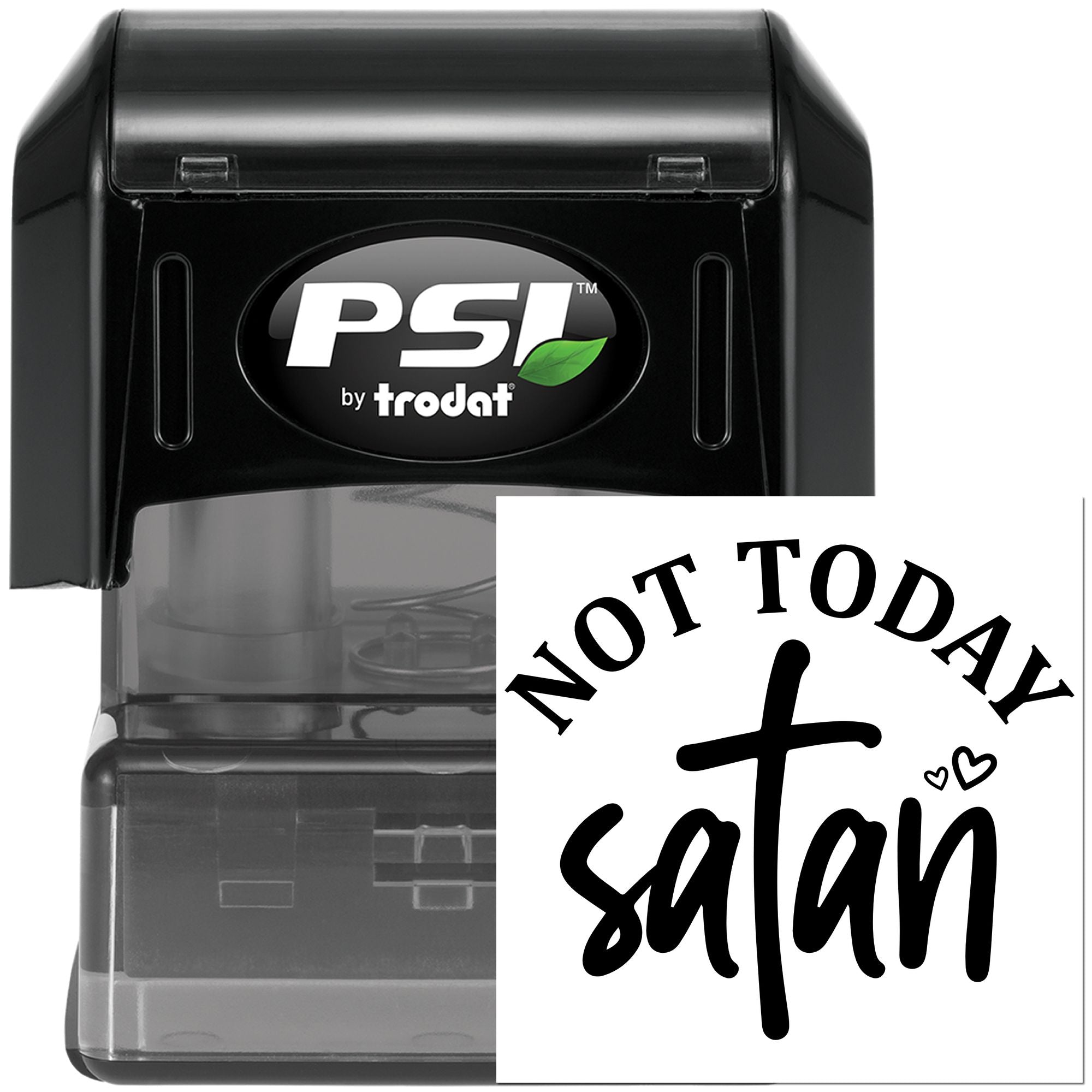Pre-Inked Not Today Satan Paper Craft Stamp, Funny Christian Craft Stamp