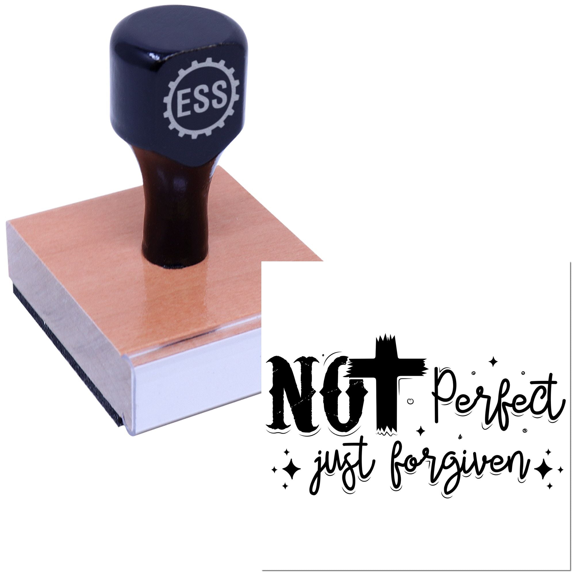 Flawed Yet Forgiven Favor Tag Rubber Stamp | Engineer Seal Stamps