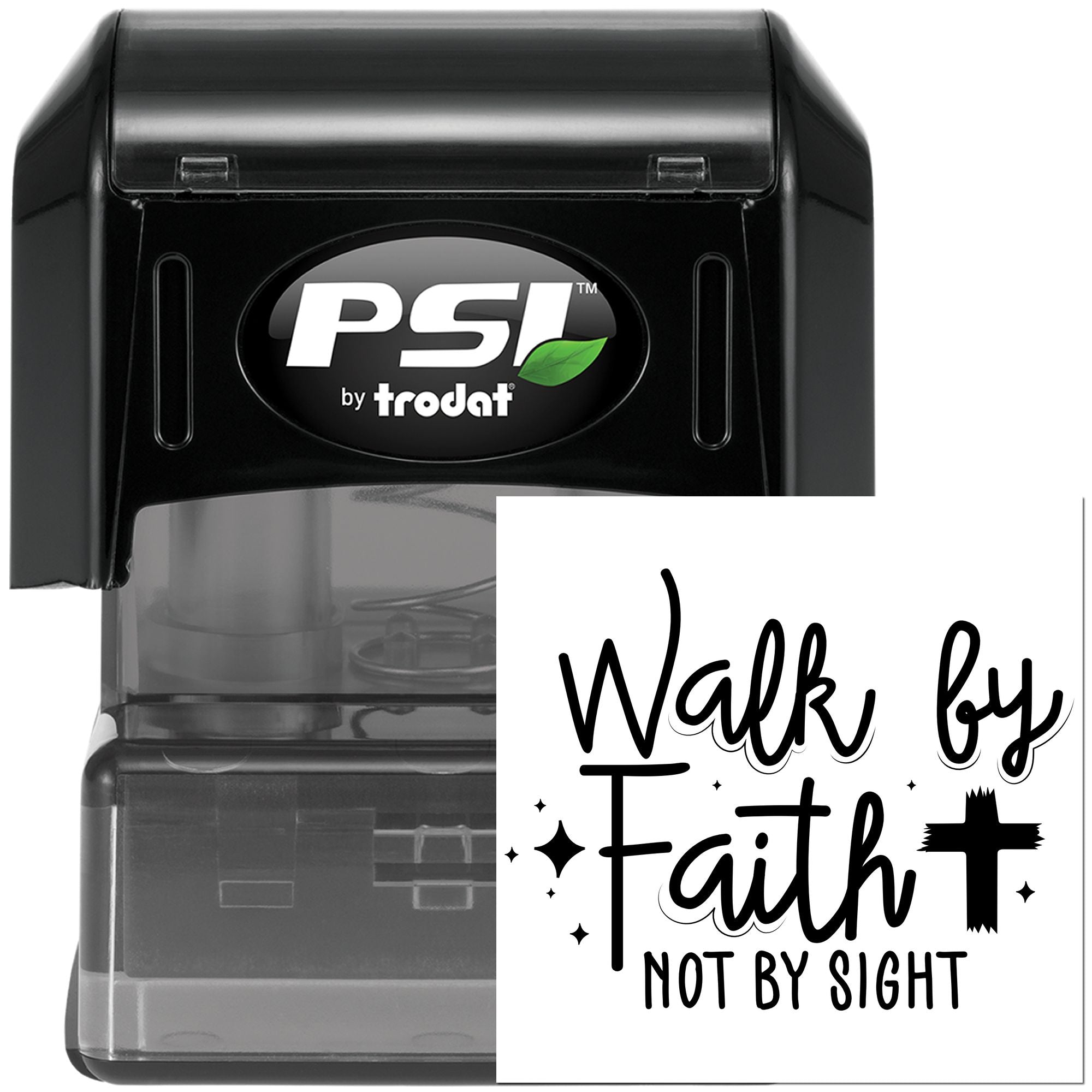 Pre-Inked Walk By Faith Stamp Christian Papercraft Stamp for Crafts