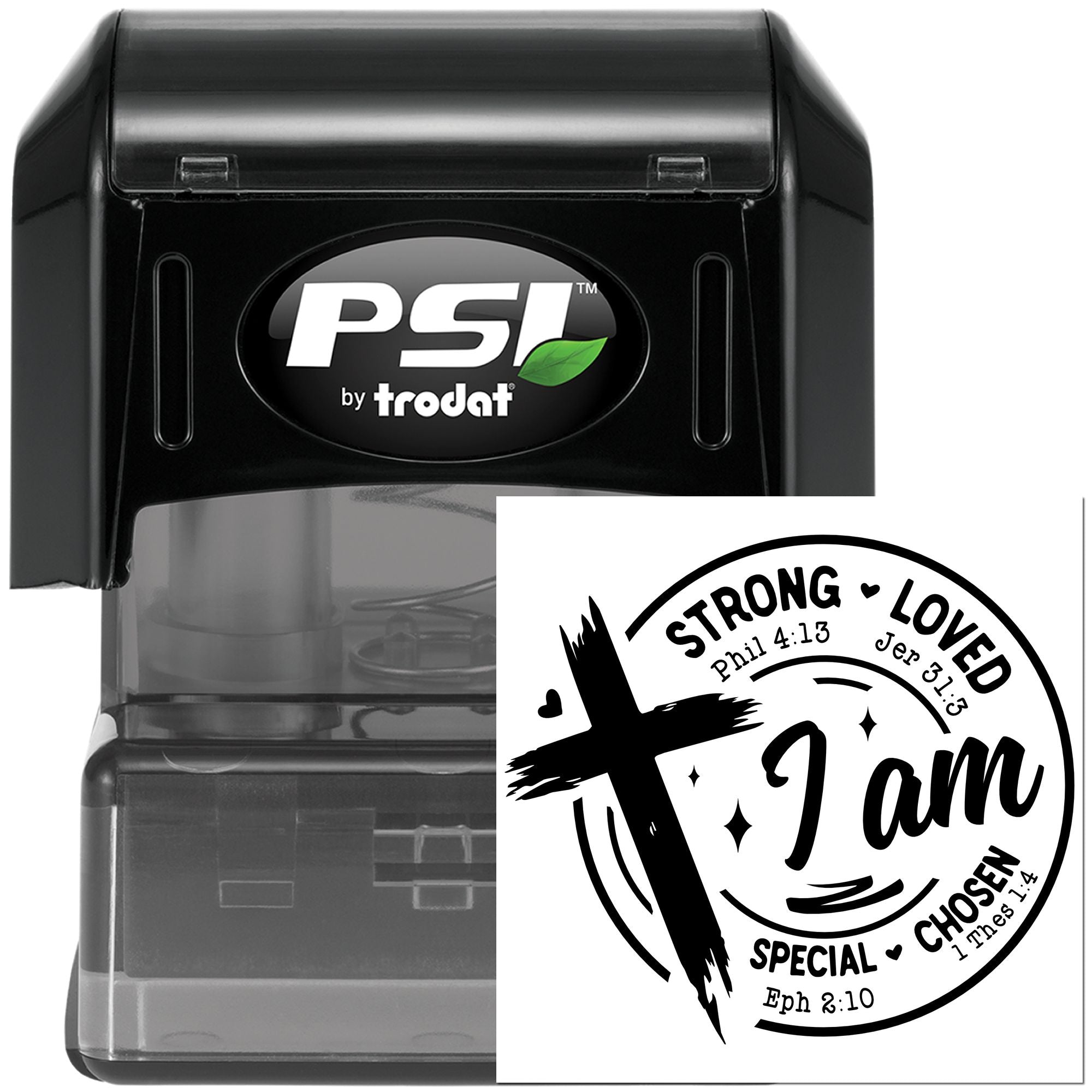 Pre-Inked I Am Chosen Christian Scrapbook Stamp, Bible Journaling Stamp