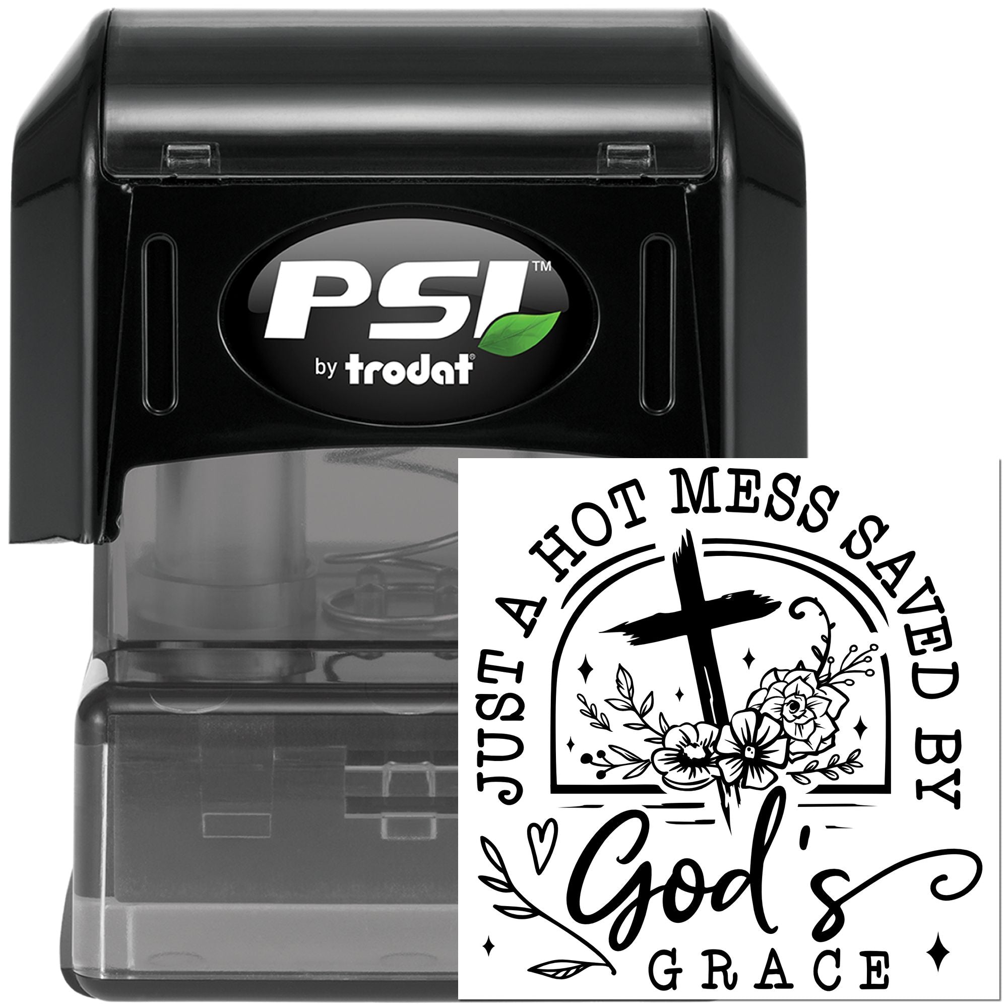 Saved By Grace Stamp Pre-Inked Christian Scrapbook Stamp for Faith Journals