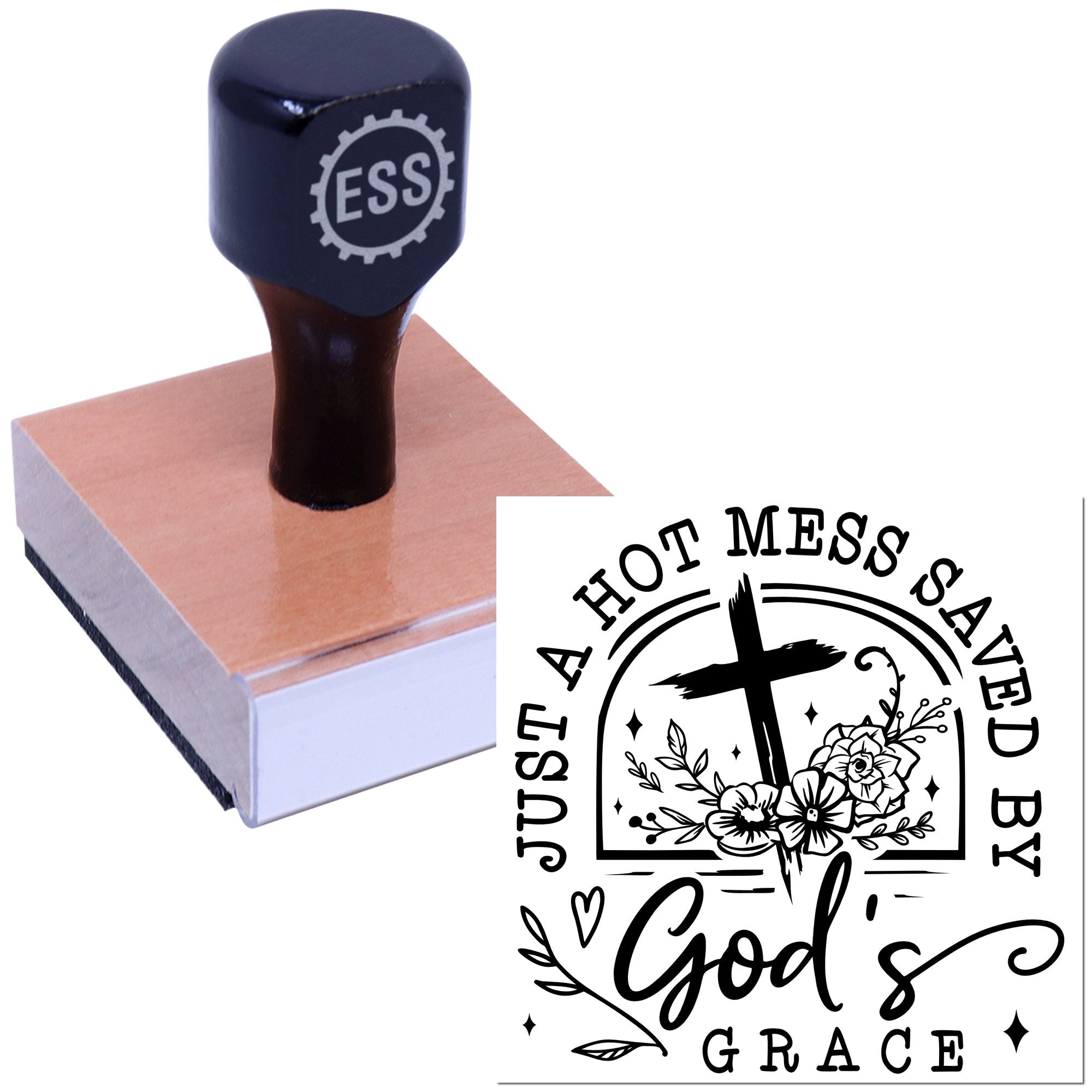 Messy Grace Redemption Card Making Rubber Stamp | Engineer Seal Stamps