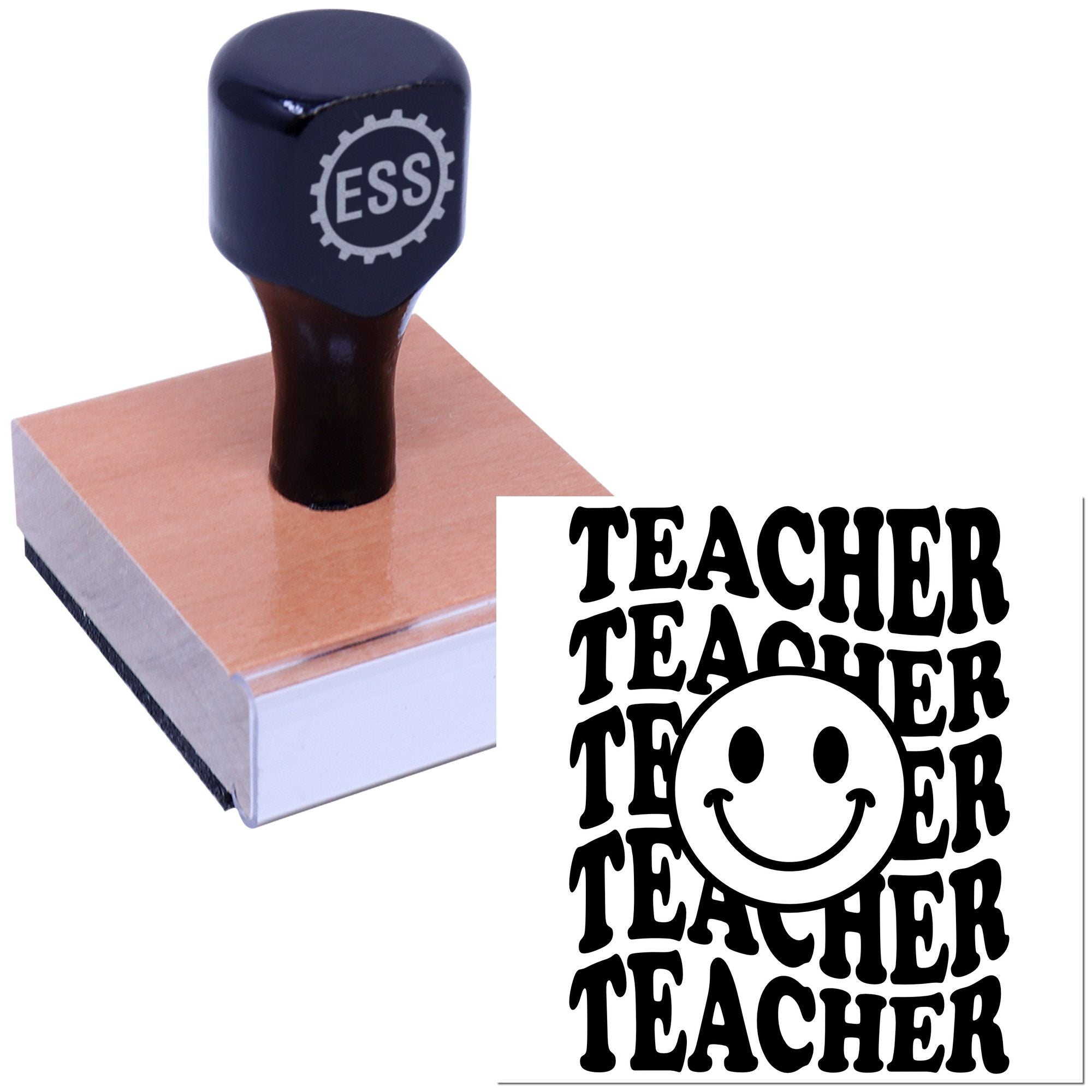 Smiling Teacher Rubber Stamp – Teacher-Themed Scrapbook Stamp for ...