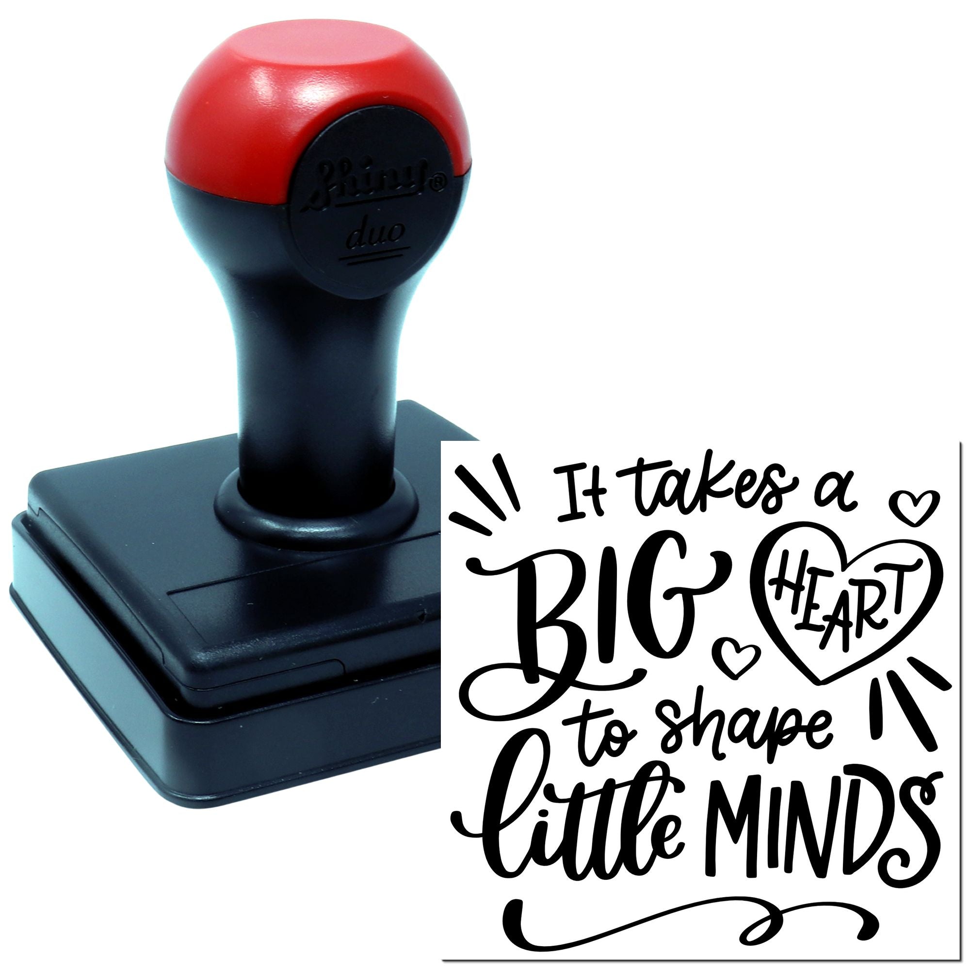 Duo Big Heart Shapes Little Minds Classroom Hand Stamp, Teacher ...