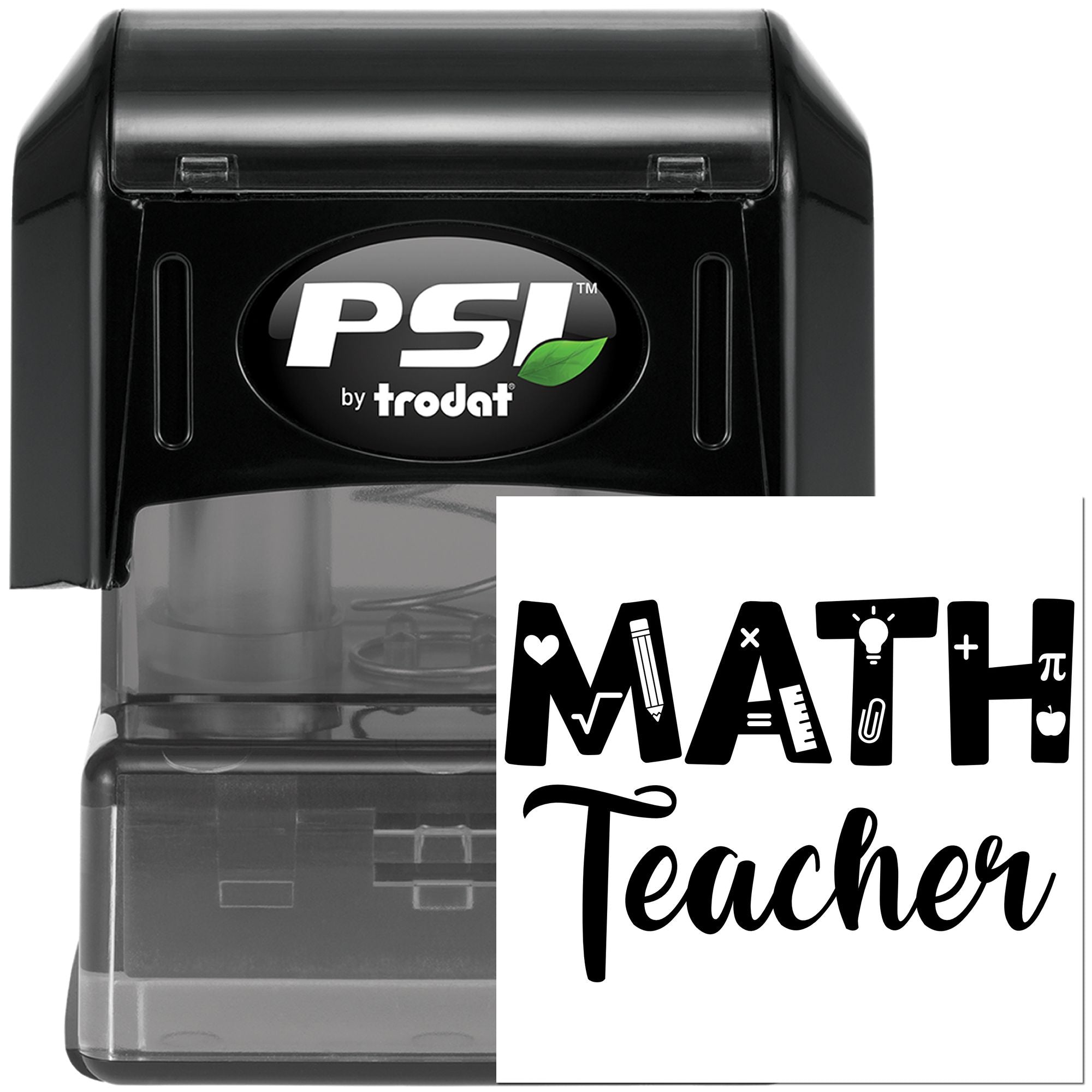 Pre-Inked Math Teacher Artwork Paper Craft Stamp