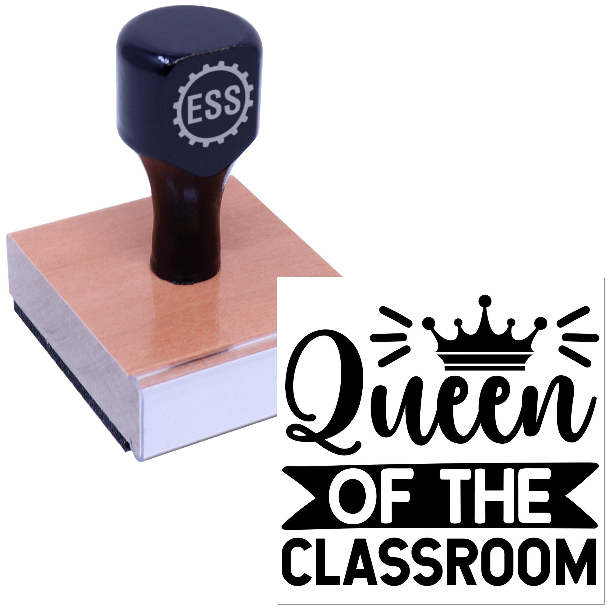Royal Classroom Queen Rubber Stamp - Handmade Greeting Card Stamp for ...