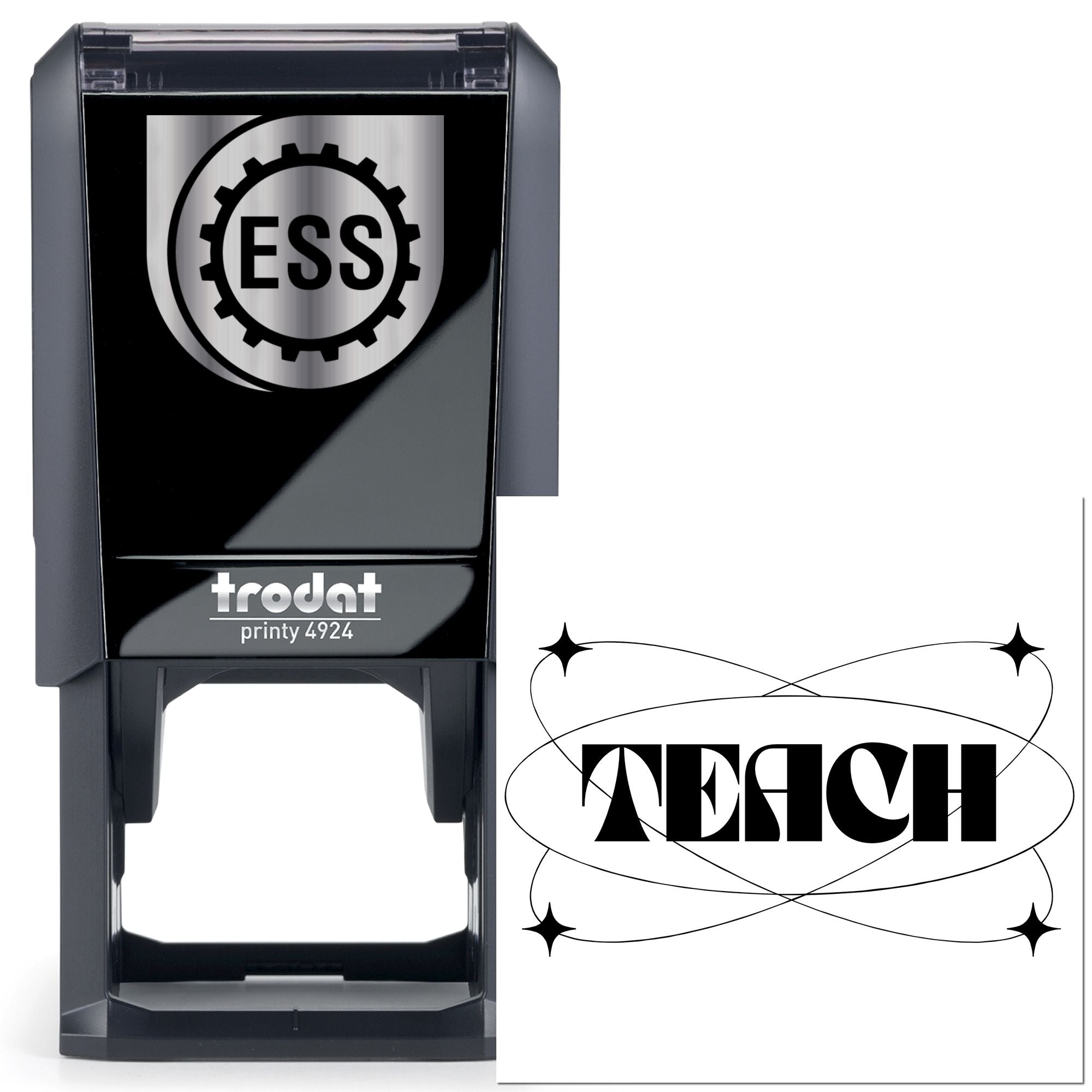 Tech Orbit Scrapbook Stamp – STEM Self-Inking Stamp for Crafts