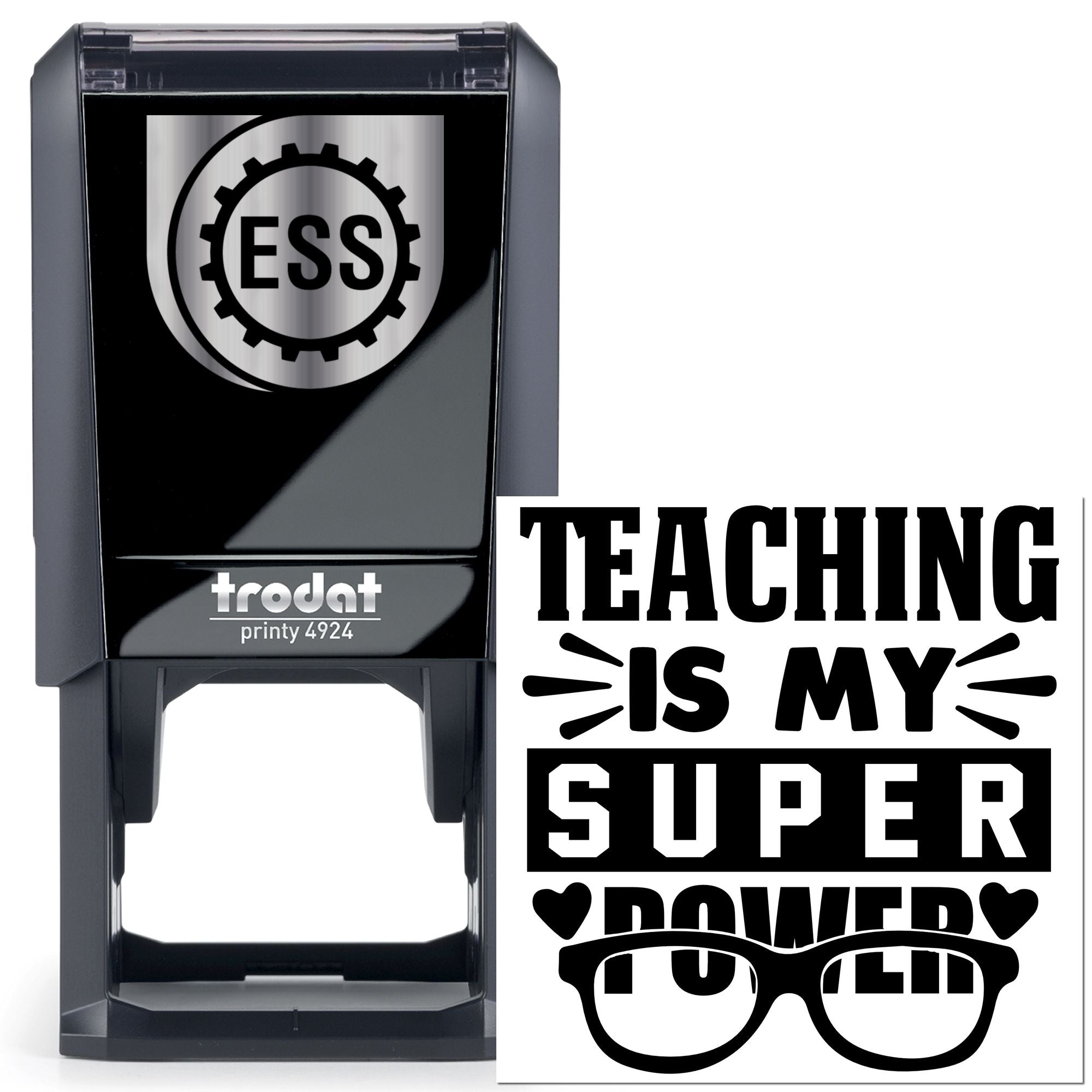Self-Inking Super Teacher Stamp – Mini Card Stamp for Elementary School ...