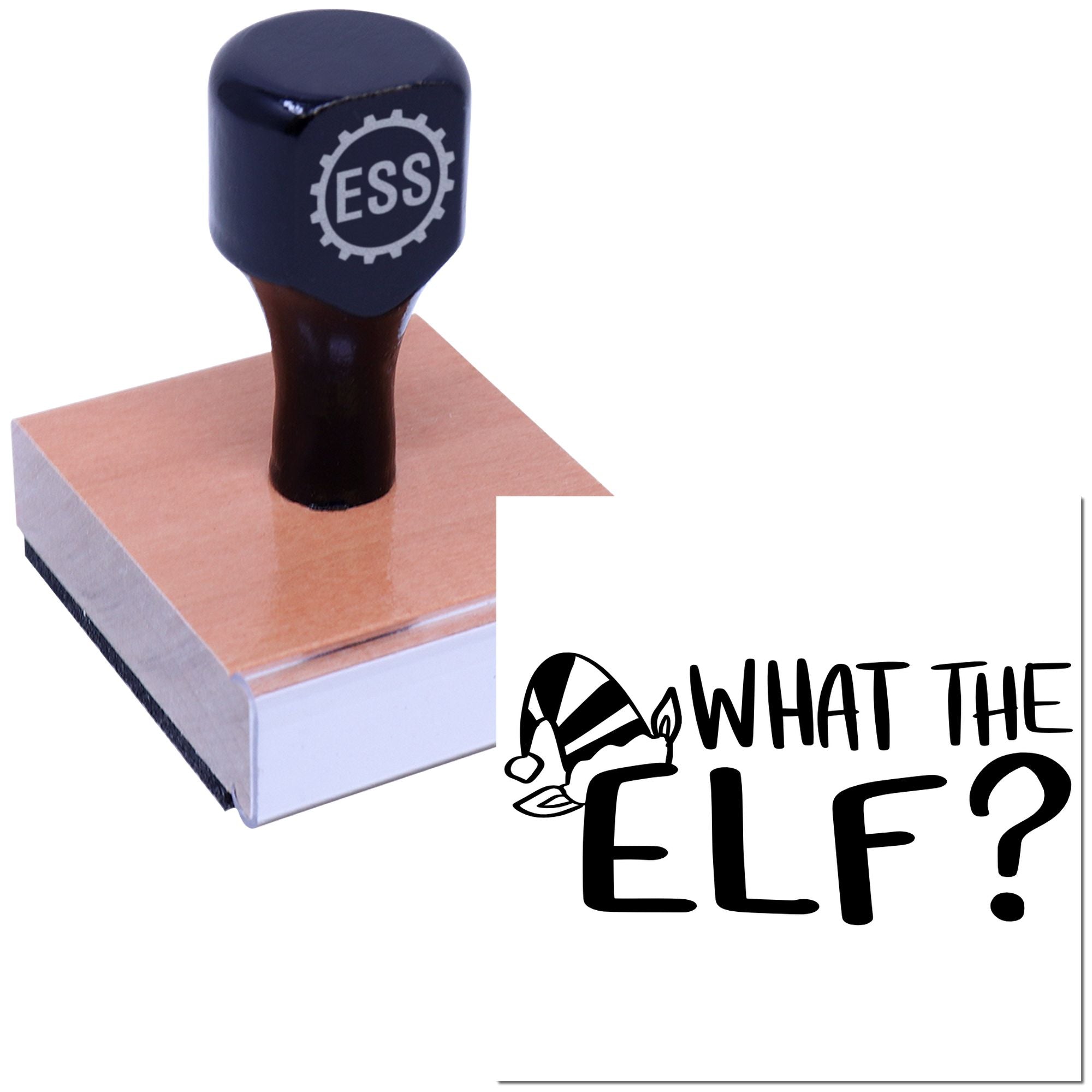Bewildered Christmas Elf Rubber Stamp for Cardmaking — Cardmaking Elf Stamp