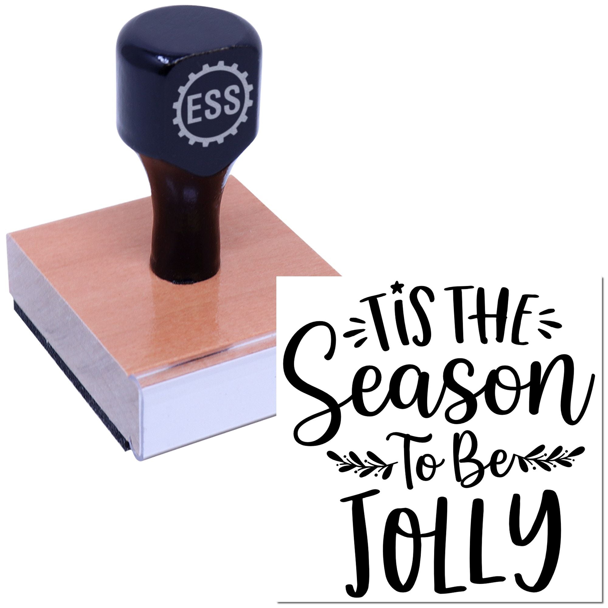 Jolly Season Script Stamp for Scrapbooking Holiday Rubber Stamp and ...
