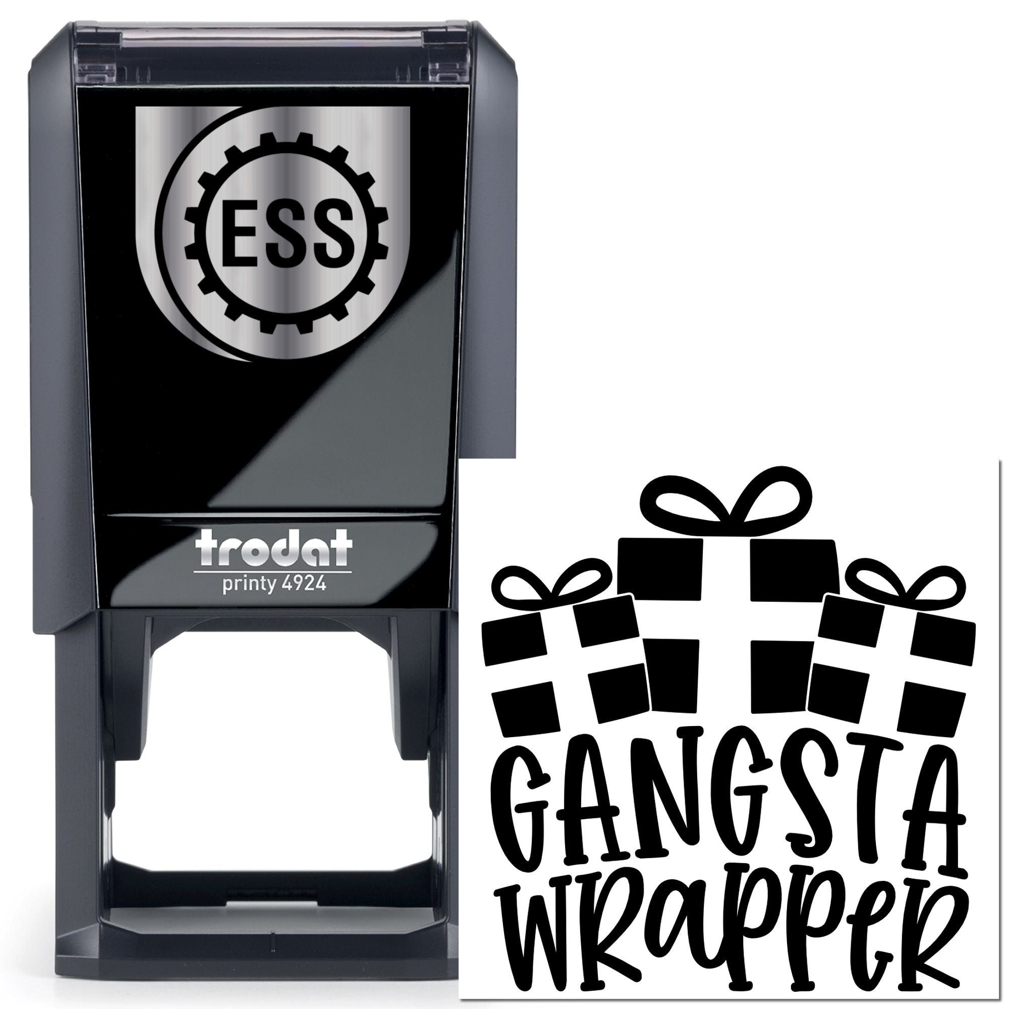Self-Inking Gangsta Wrapper Place Card Stamp for Holiday Party Hosts ...