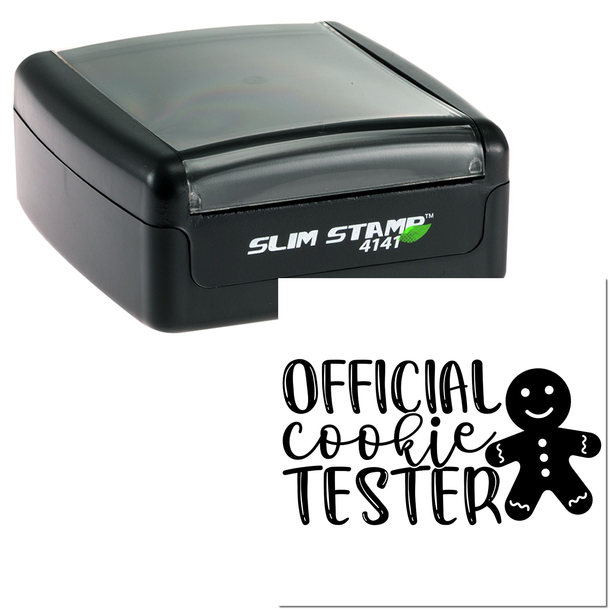 Slim Official Gingerbread Cookie Tester Scrapbooking Pre-Inked Stamp ...