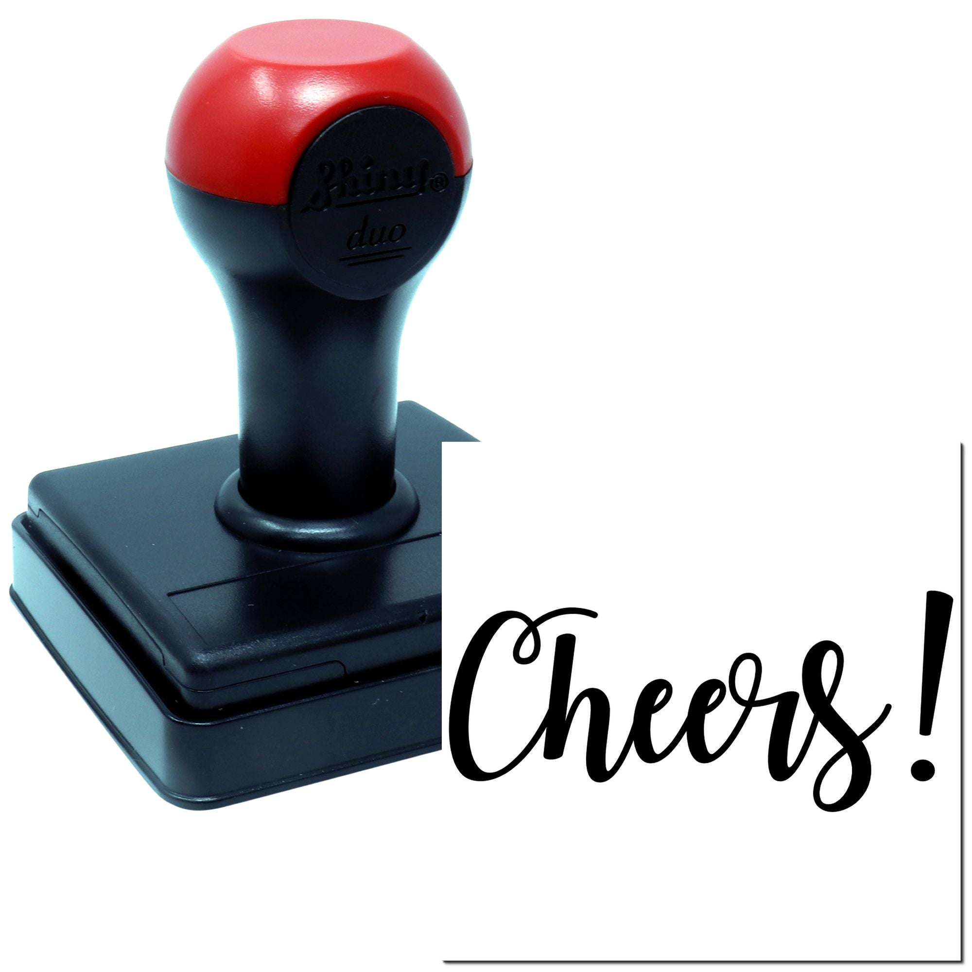 Duo Cheers Handlettered Stamp – Elegant Exclamation, Wedding DIY Favor ...