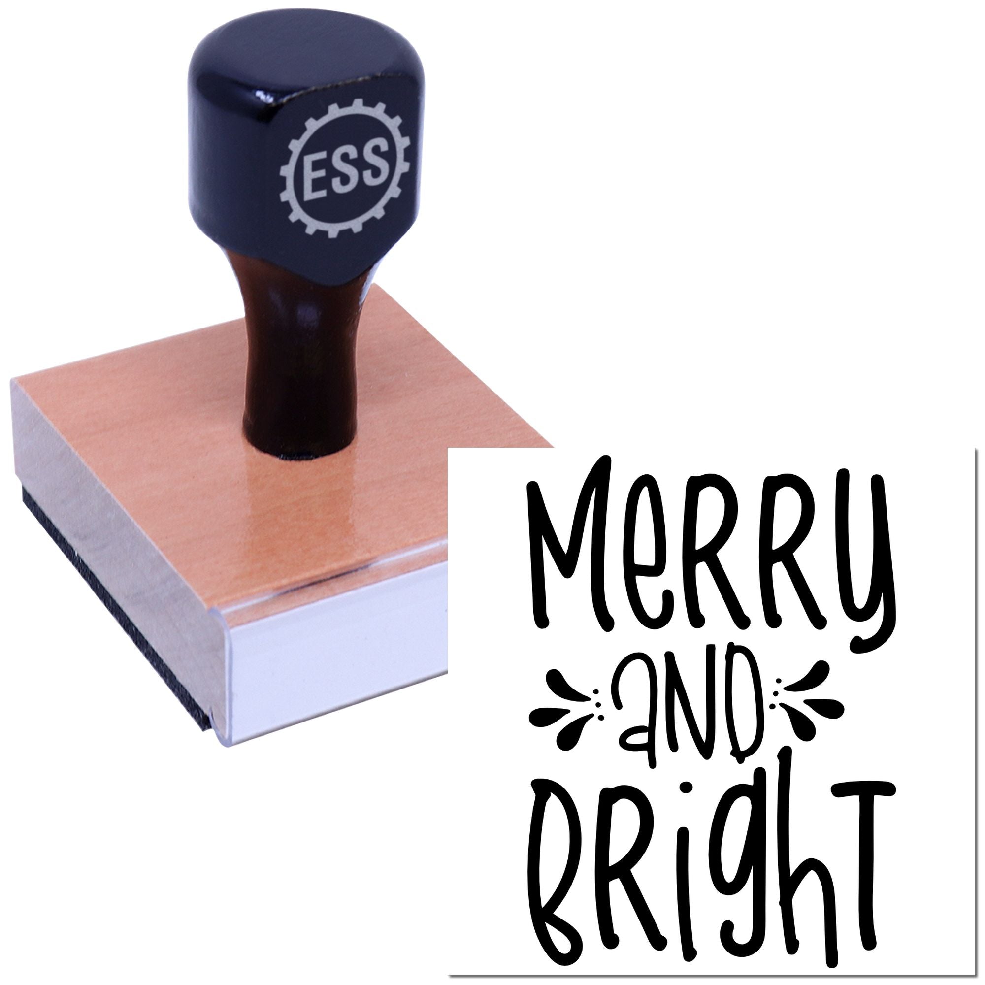 Cheerful Holiday Glow Mini Card Rubber Stamp | Engineer Seal Stamps