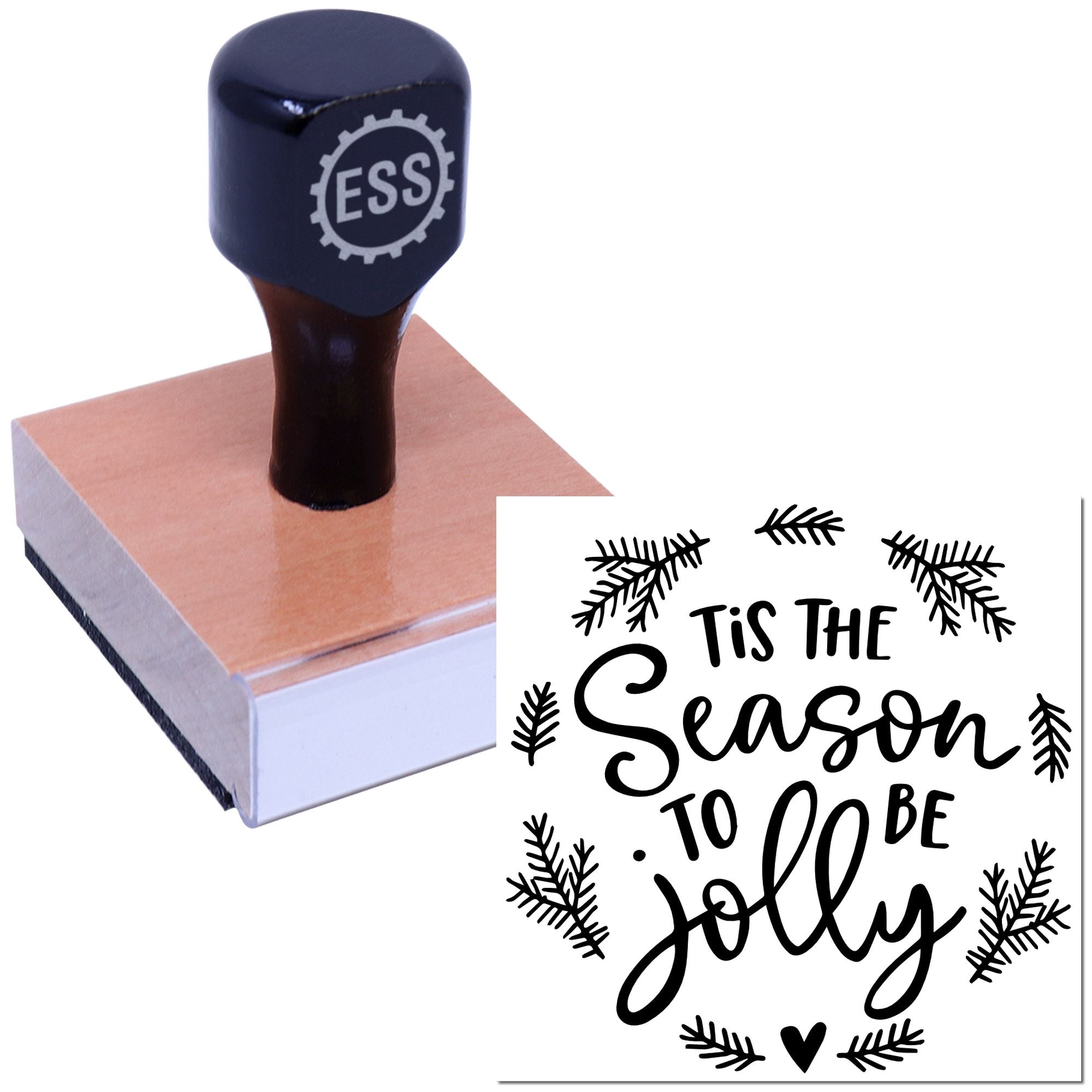 Jolly Pine Rubber Stamp – Holiday Card Papercraft Stamp for DIY Makers ...