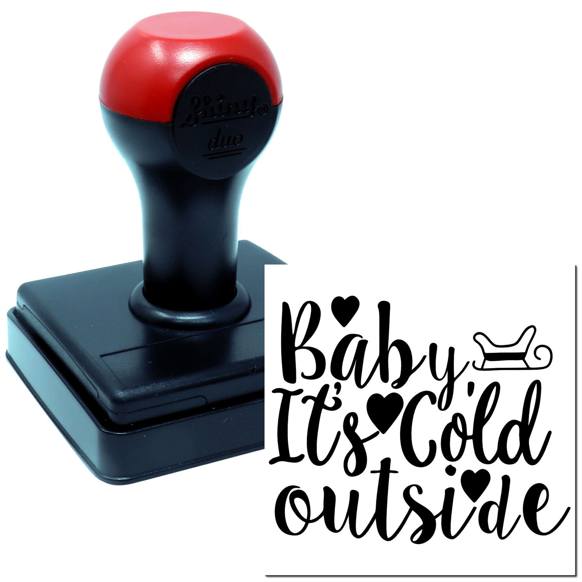 Baby It's Cold Hand Stamp, Winter Baby Handprint Stamp, Heart Baby ...