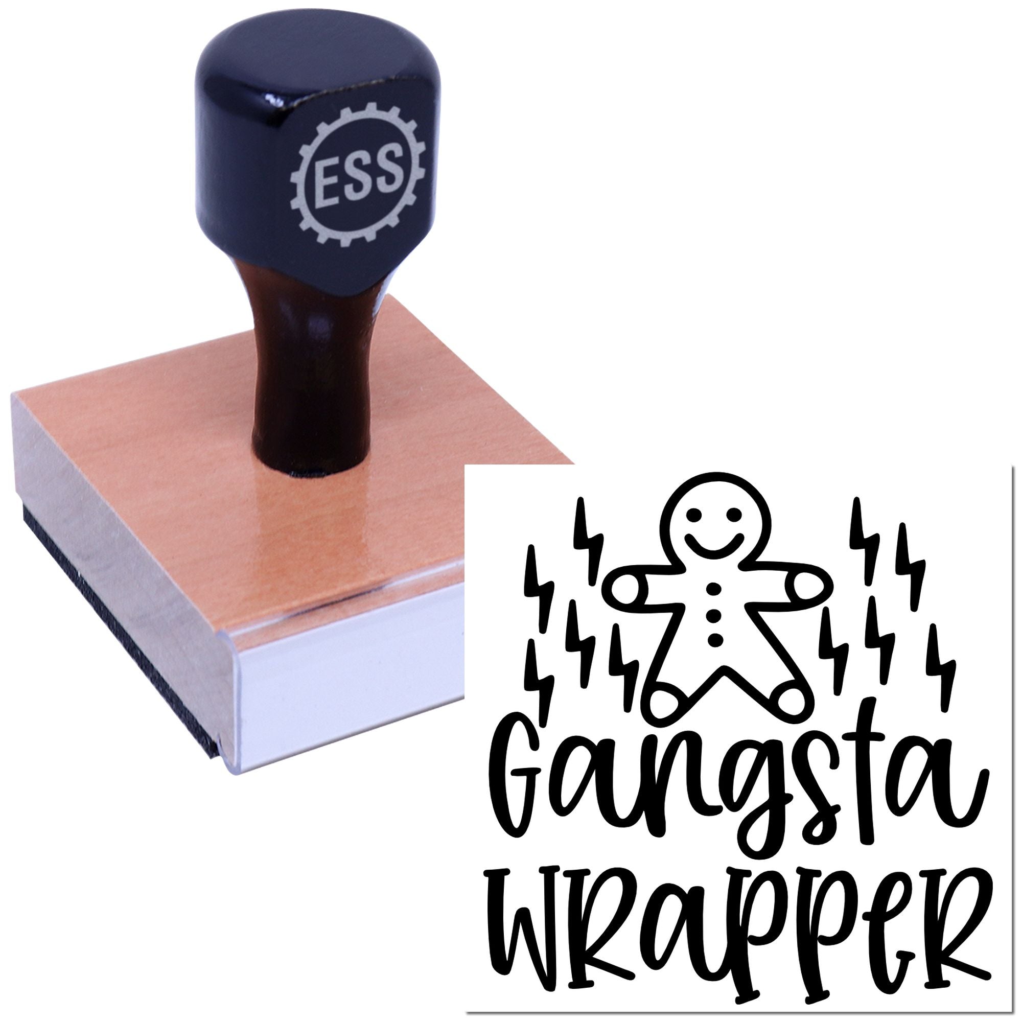 Ginger Gangsta Wrapper Favor Tag Rubber Stamp | Engineer Seal Stamps