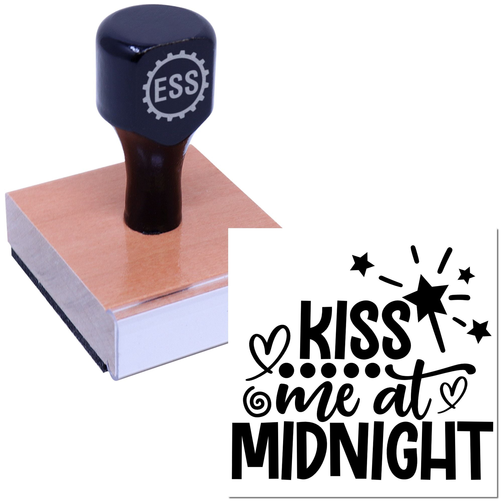 Midnight Kiss Rubber Stamp – Sparkle Romance Scrapbook Stamp for Cards