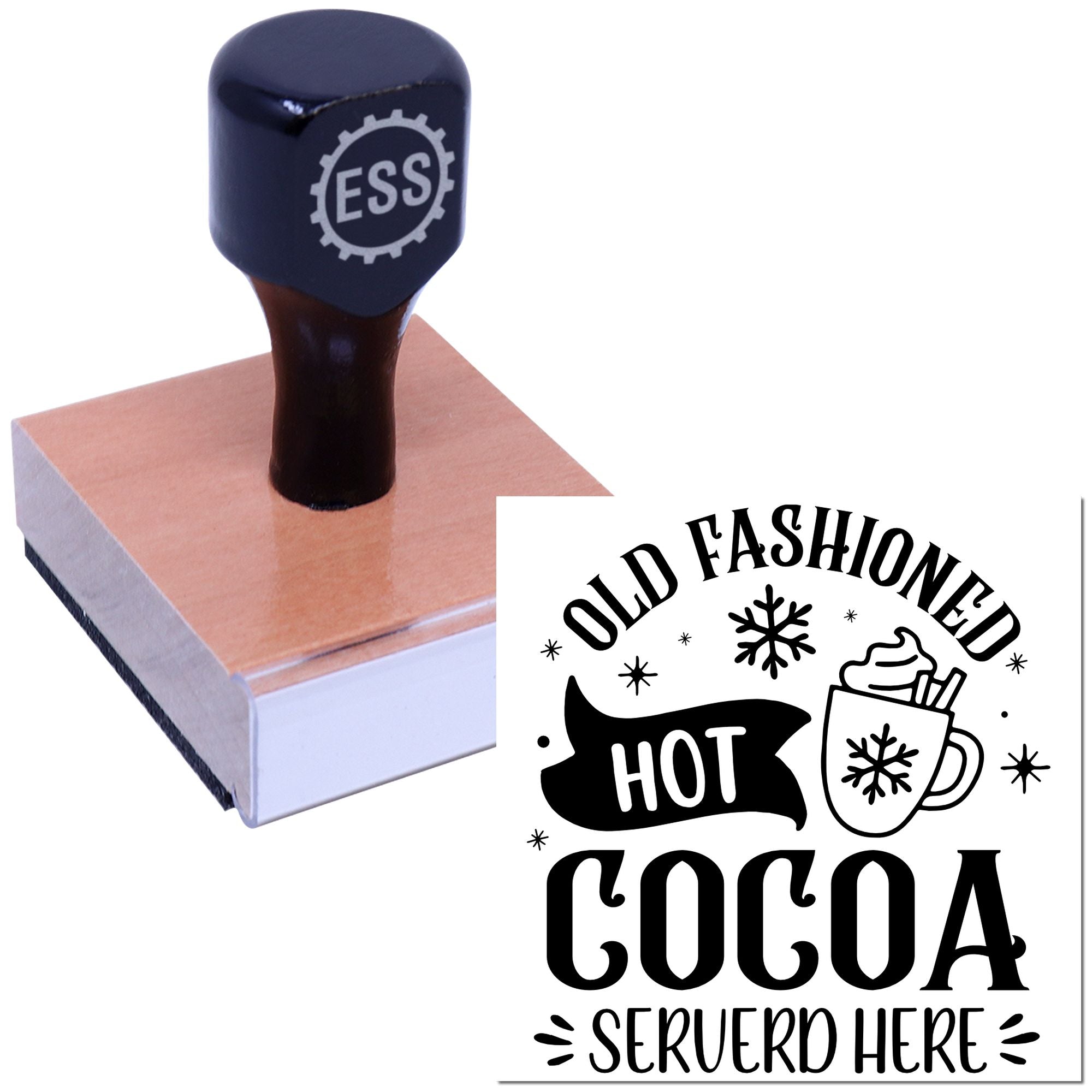 Cozy Cocoa Corner Card Making Rubber Stamp | Engineer Seal Stamps